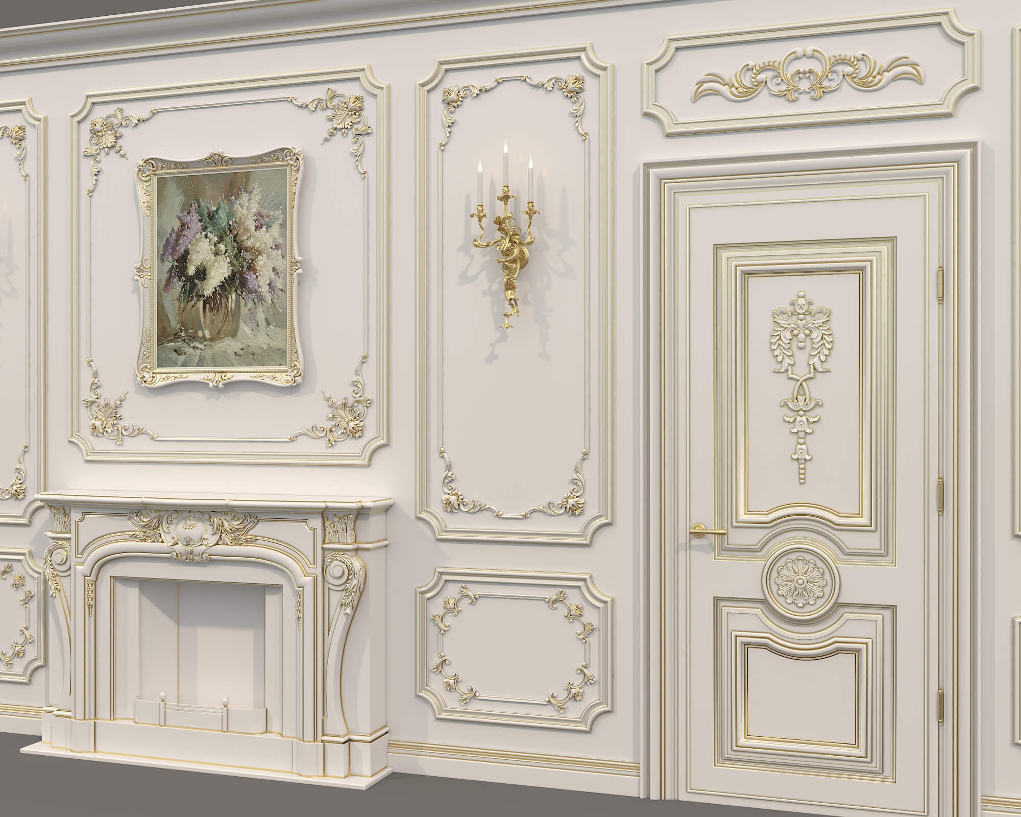 Wall Molding in Classic French Style 43 - 3D Model by nhattuankts