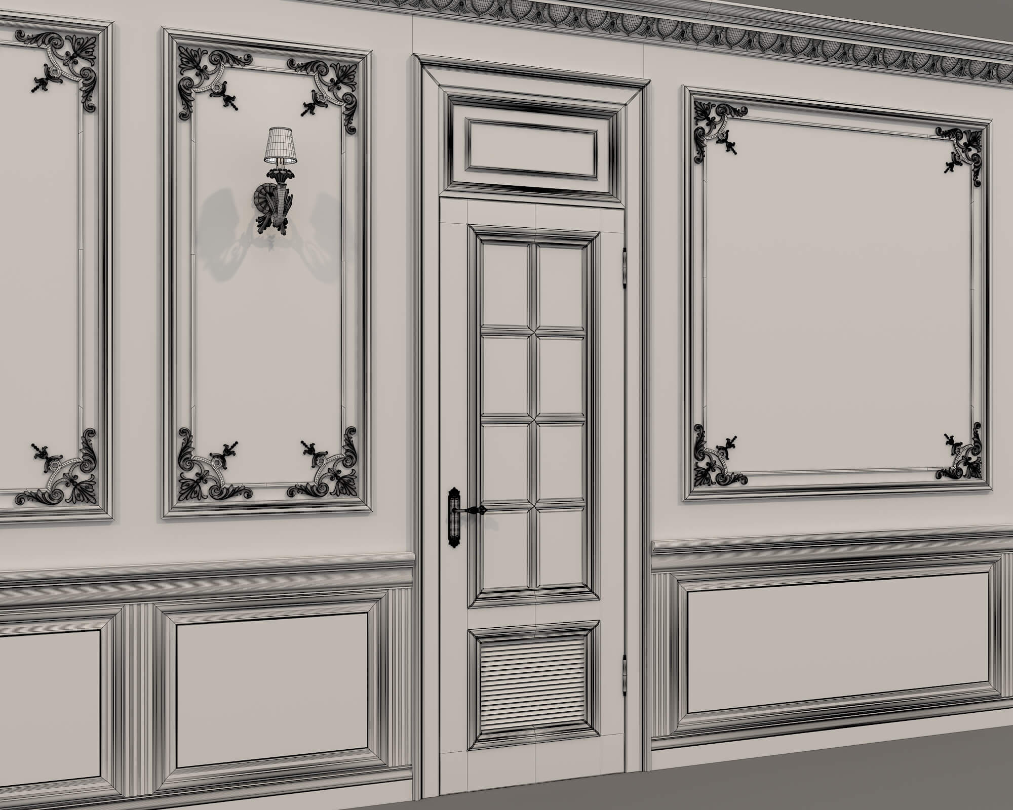 Wall Molding in Classic French Style 44 - 3D Model by nhattuankts