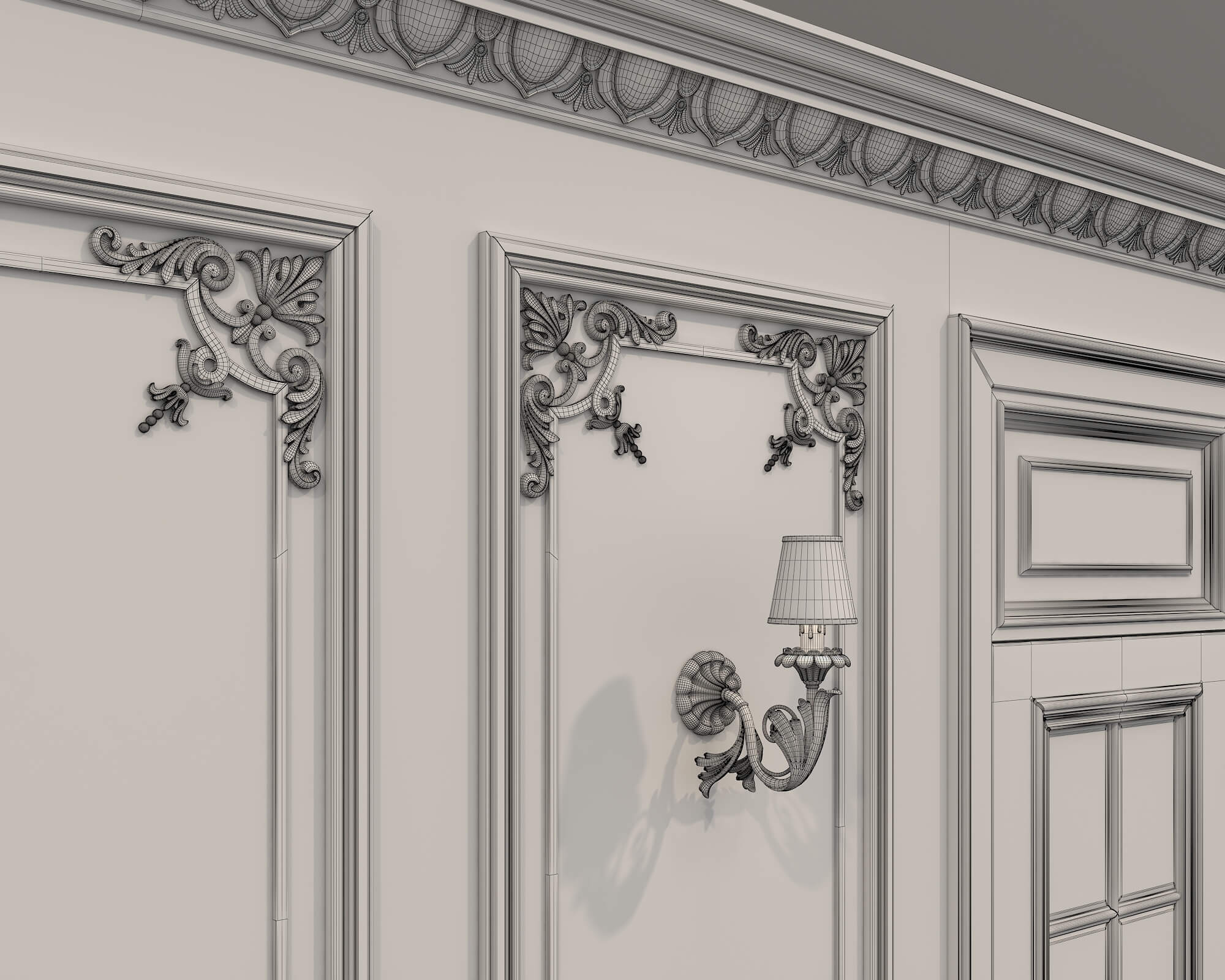Wall Molding in Classic French Style 44 - 3D Model by nhattuankts