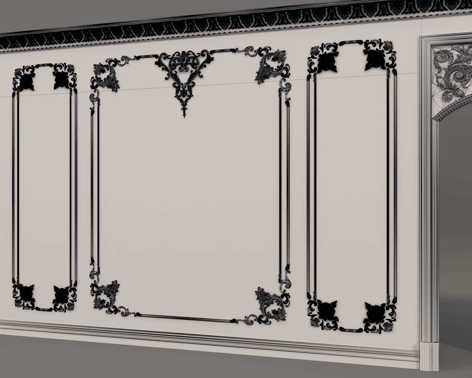 Wall Molding in Classic French Style 45 - 3D Model by nhattuankts