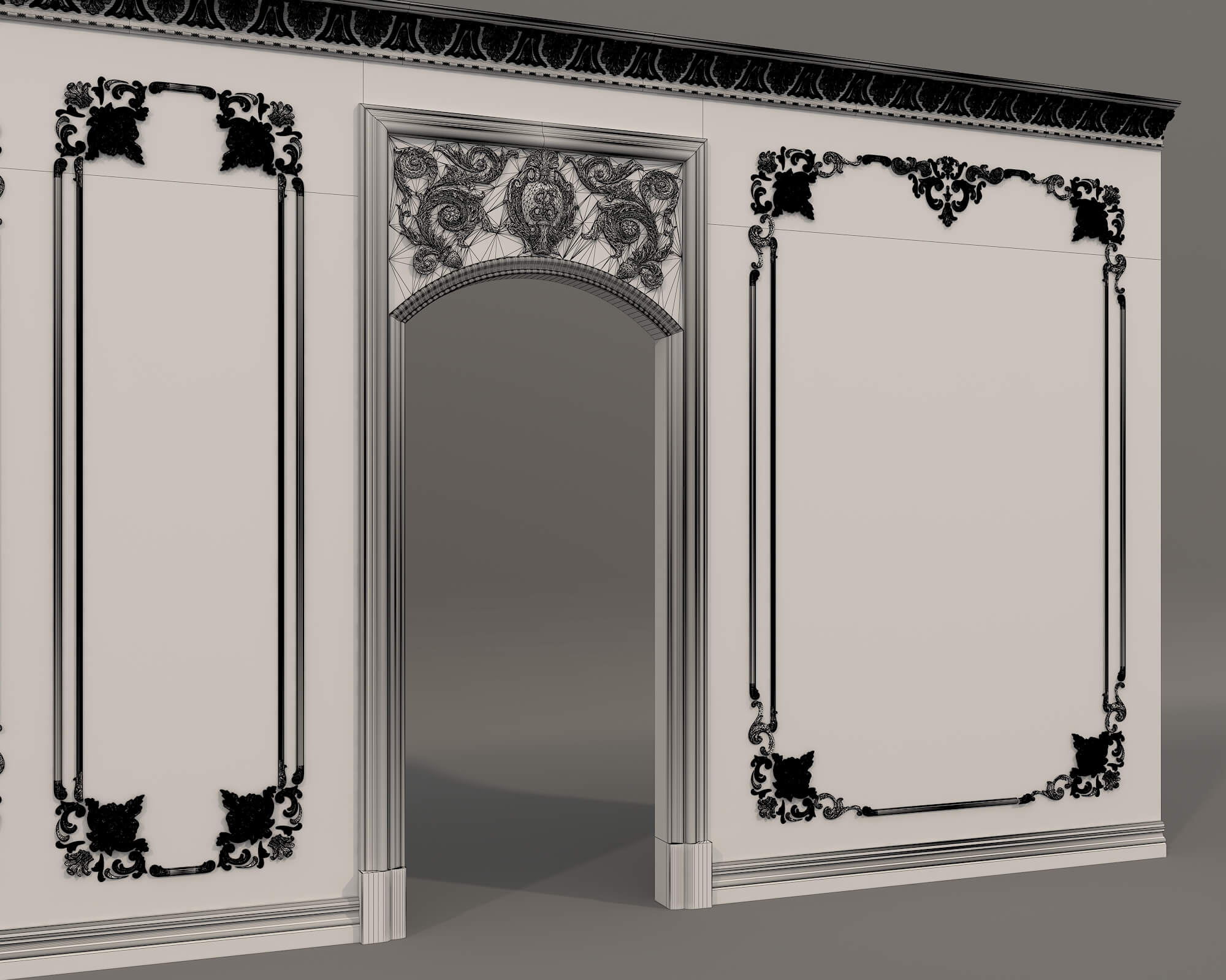 Wall Molding in Classic French Style 45 - 3D Model by nhattuankts