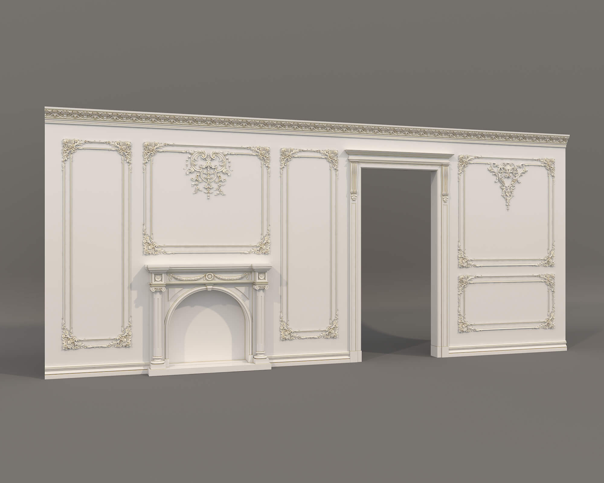 Wall Molding in Classic French Style 46 - 3D Model by nhattuankts
