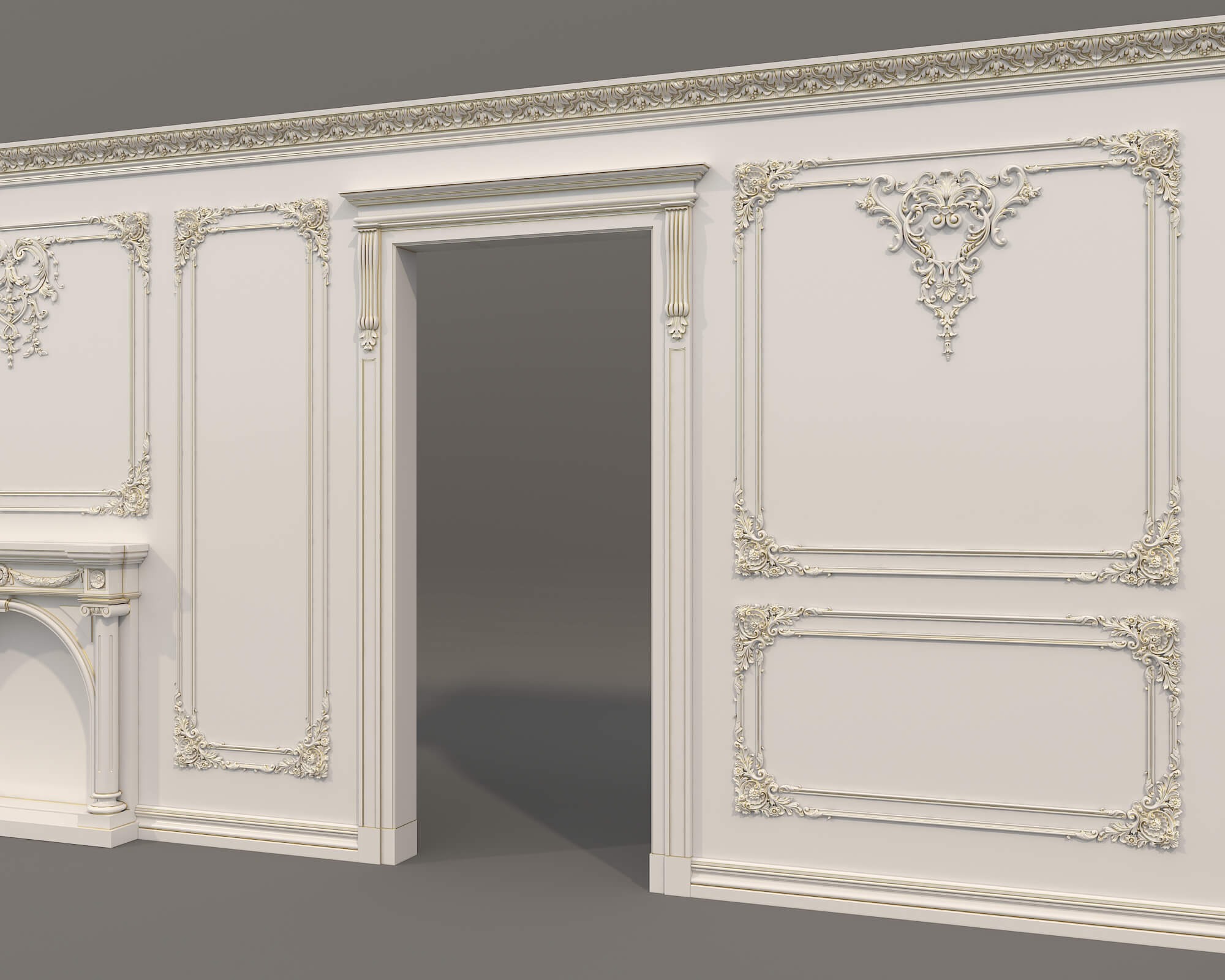 Wall Molding in Classic French Style 46 - 3D Model by nhattuankts