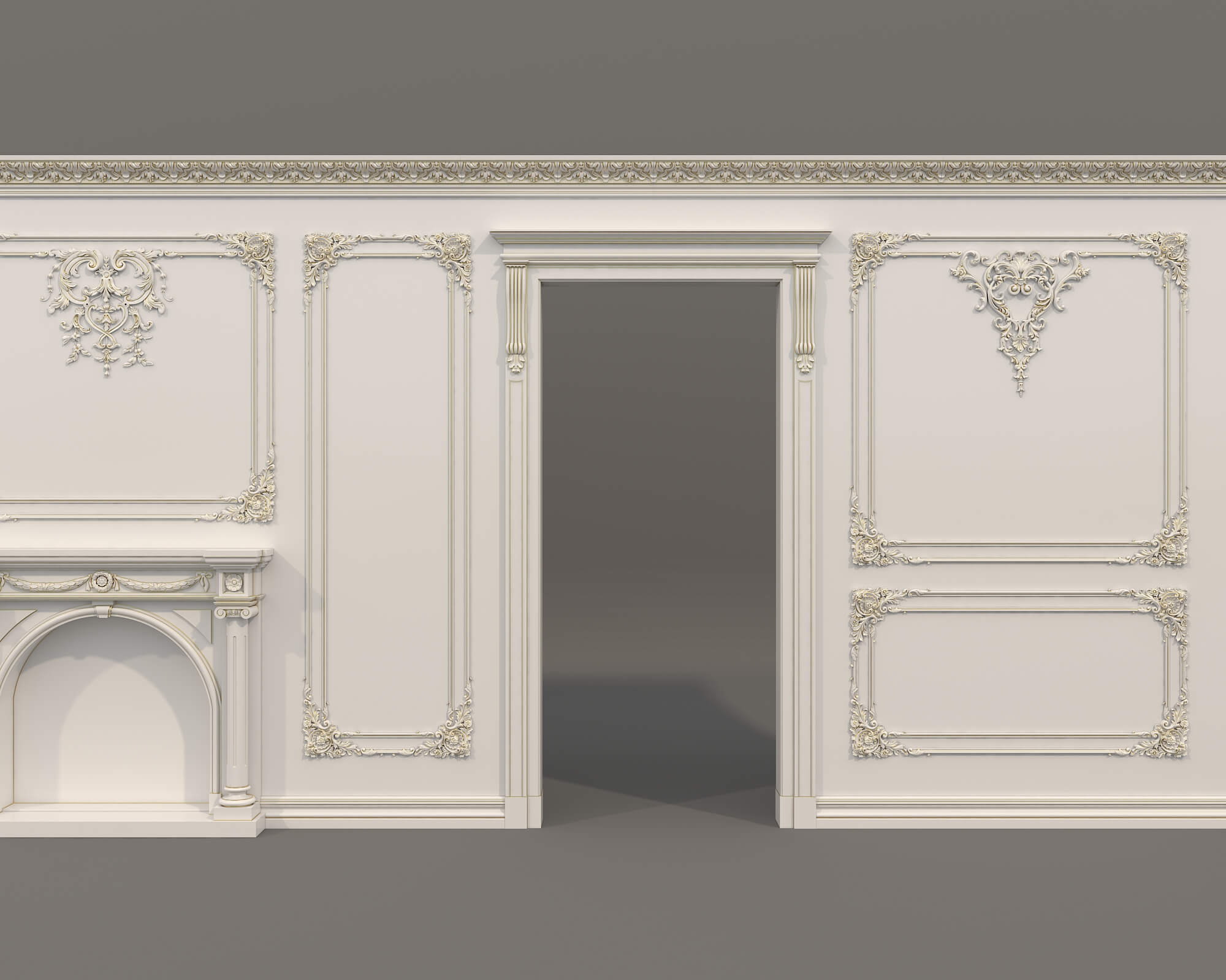 Wall Molding in Classic French Style 46 - 3D Model by nhattuankts