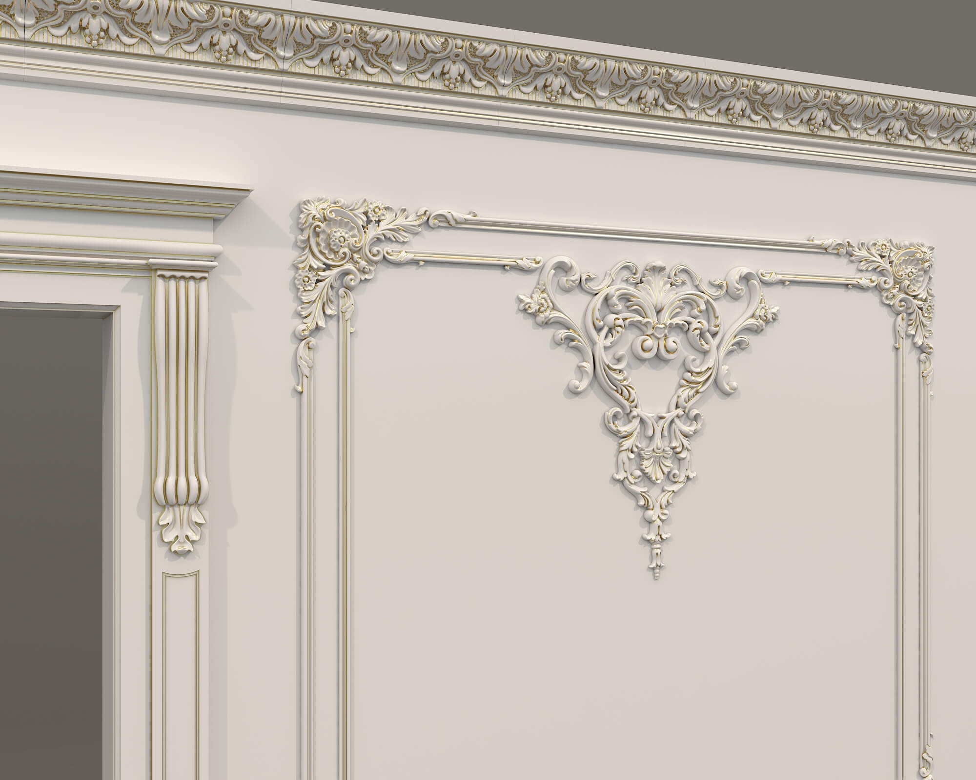 Wall Molding in Classic French Style 46 - 3D Model by nhattuankts
