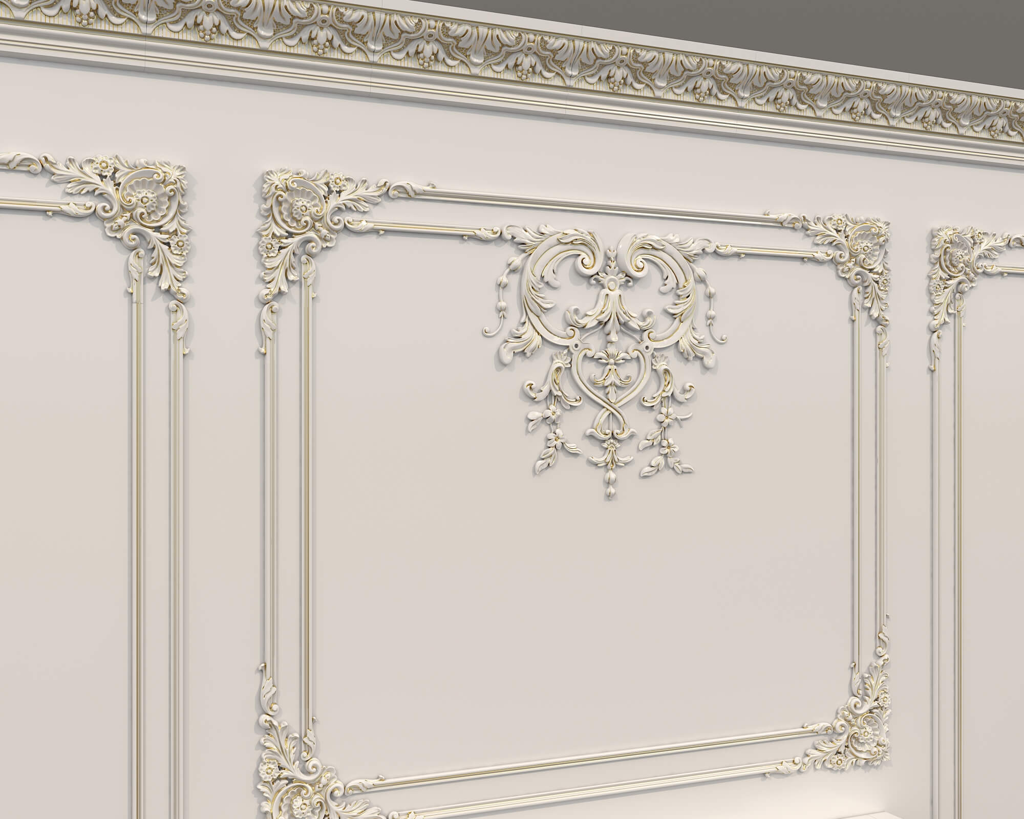 Wall Molding in Classic French Style 46 - 3D Model by nhattuankts