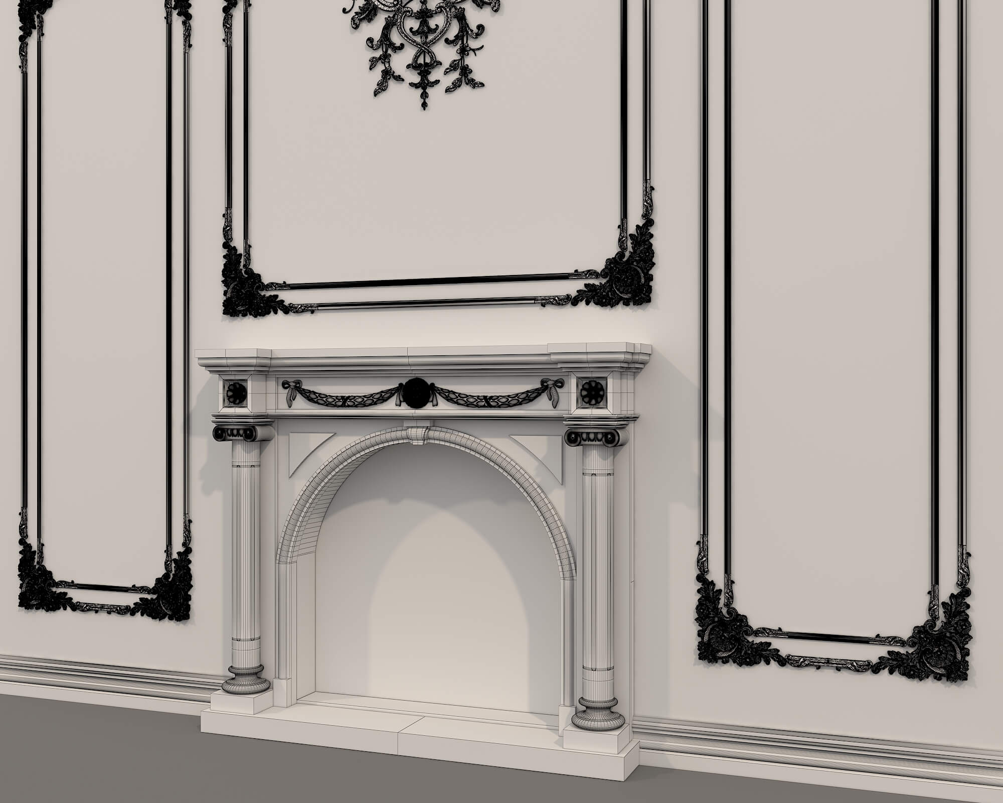 Wall Molding in Classic French Style 46 - 3D Model by nhattuankts