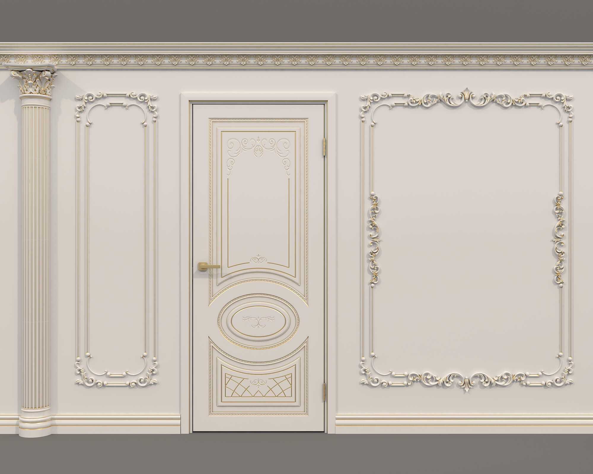 Wall Molding in Classic French Style 47 - 3D Model by nhattuankts