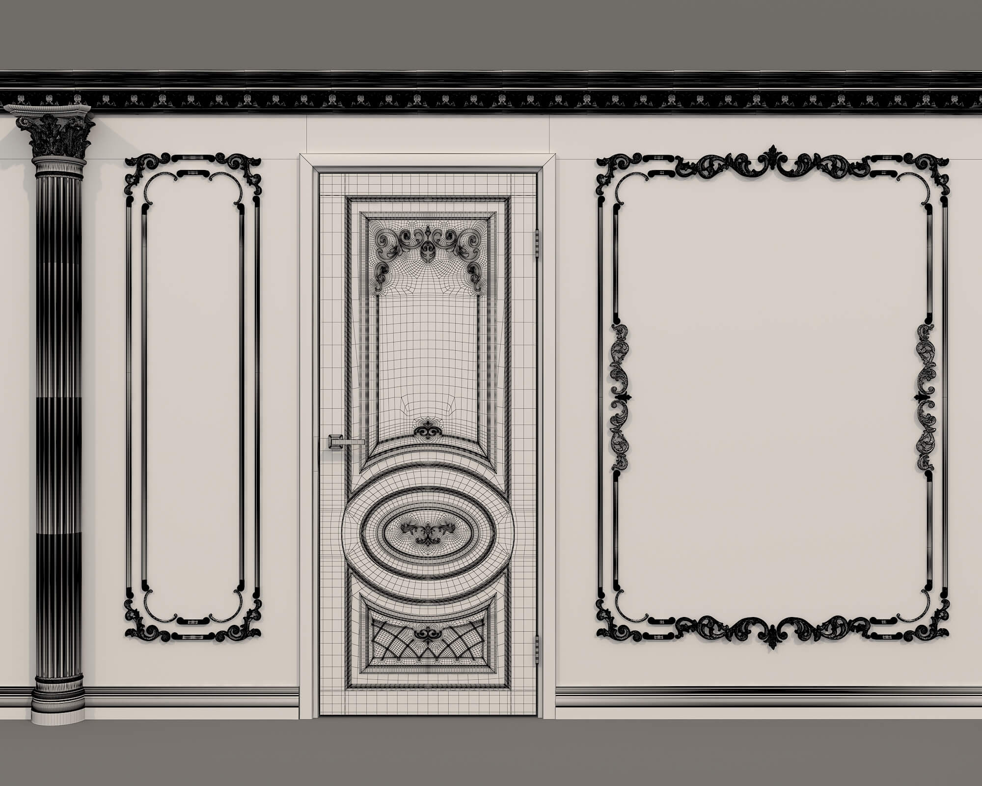 Wall Molding in Classic French Style 47 - 3D Model by nhattuankts
