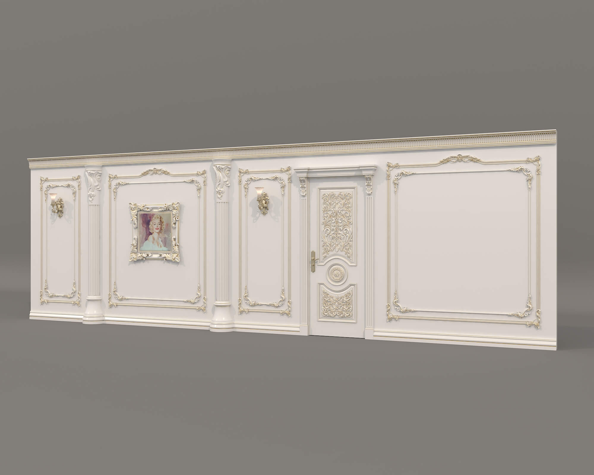 Wall Molding in Classic French Style 48 - 3D Model by nhattuankts