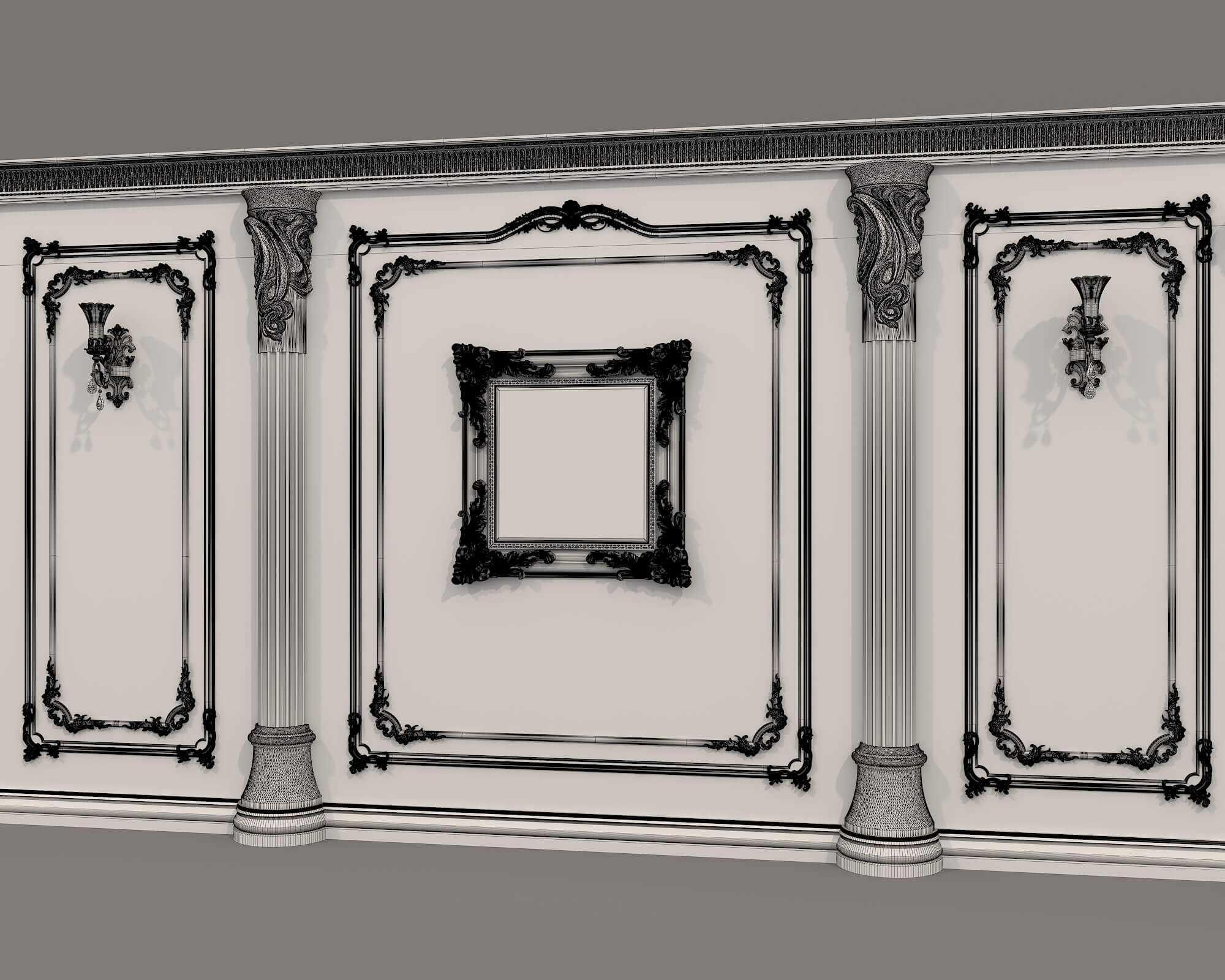 Wall Molding in Classic French Style 48 - 3D Model by nhattuankts