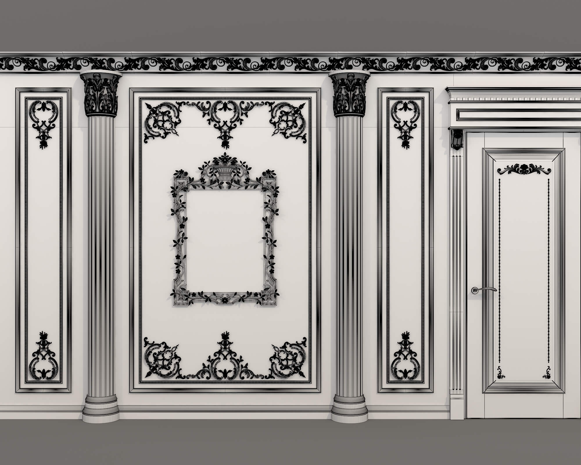 Wall Molding in Classic French Style 53 - 3D Model by nhattuankts