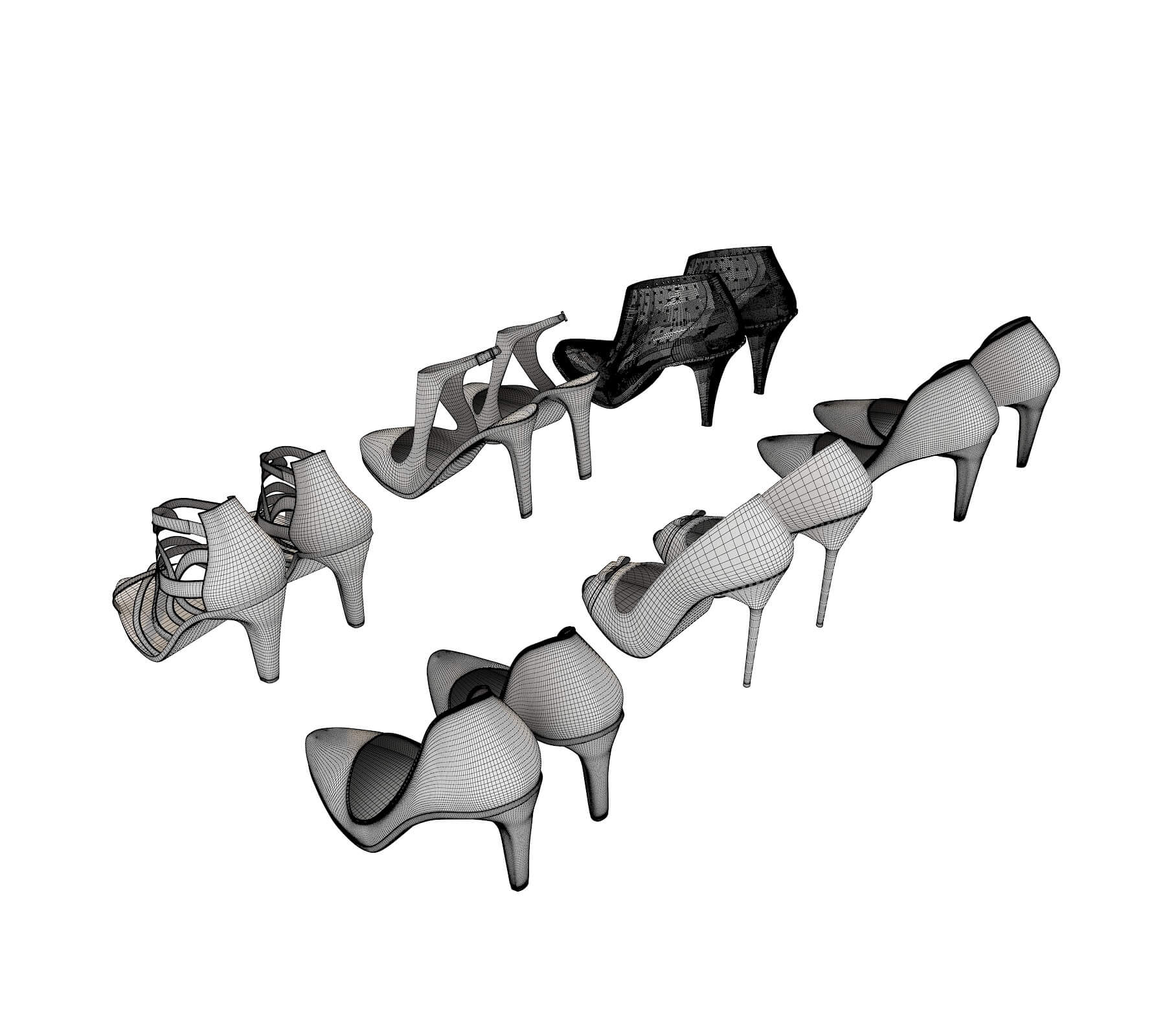 Women High Heel Shoes 3 - 3D Model by nhattuankts