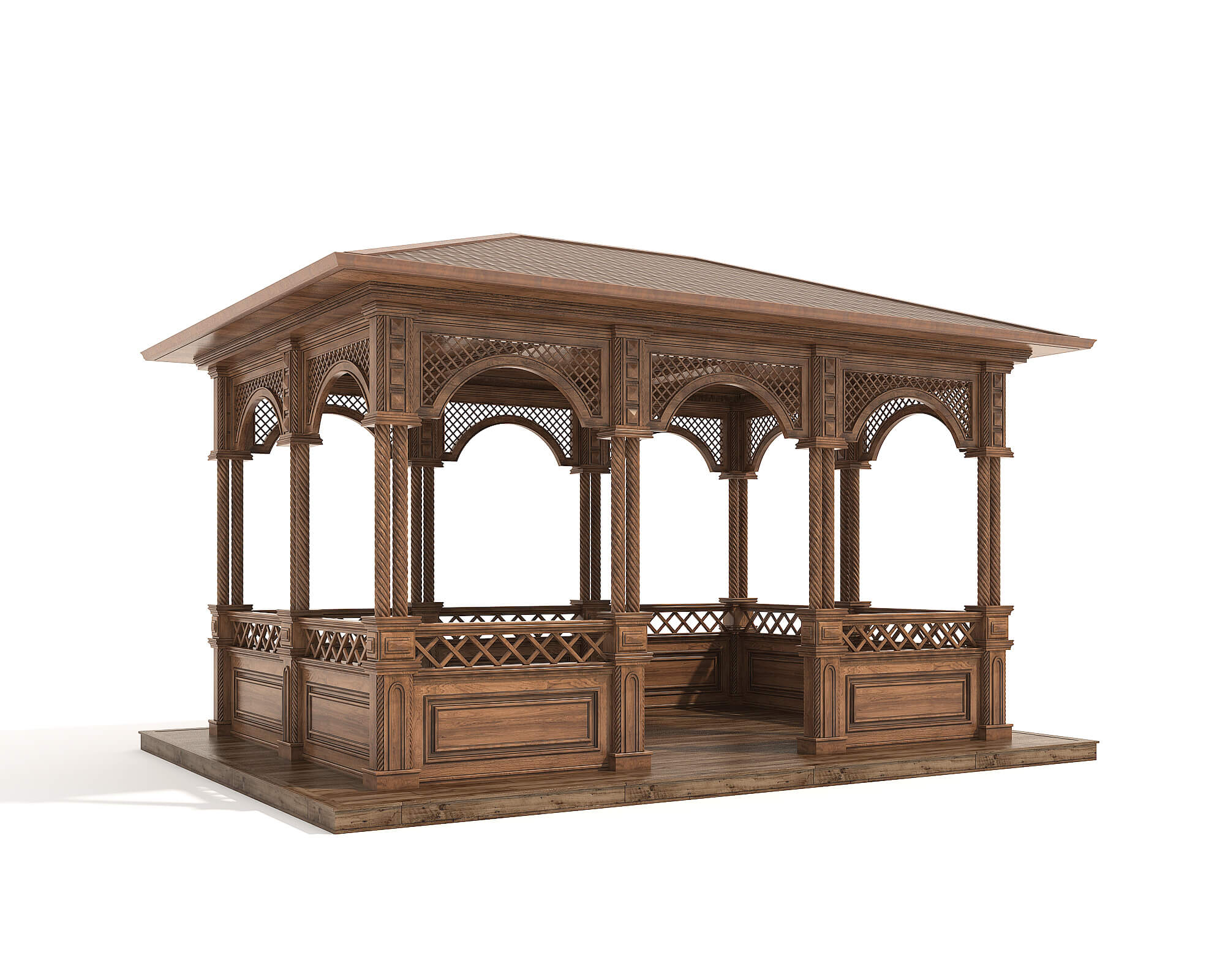 Wood Gazebo 4 - 3D Model by nhattuankts