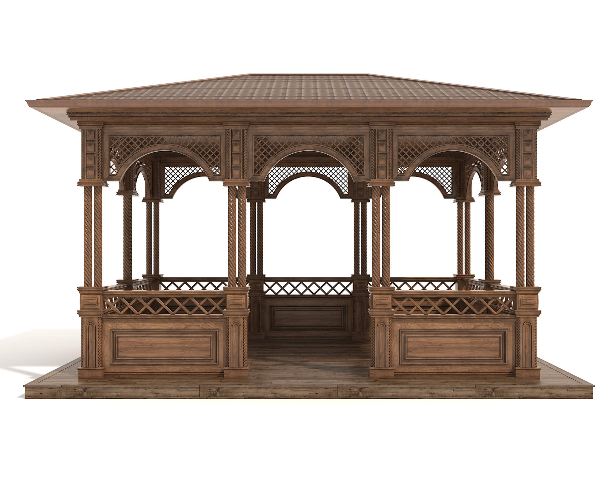Wood Gazebo 4 - 3D Model by nhattuankts