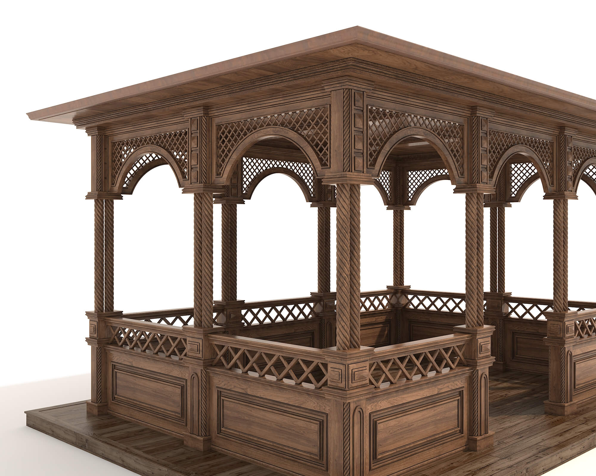 Wood Gazebo 4 - 3D Model by nhattuankts