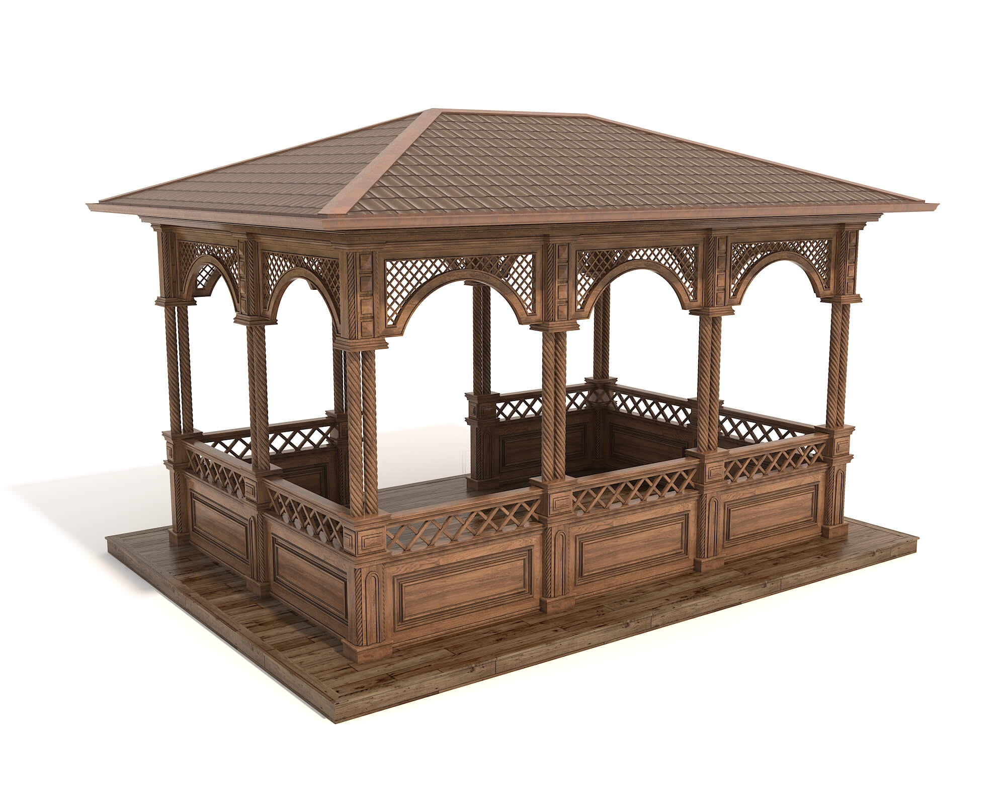 Wood Gazebo 4 - 3D Model by nhattuankts