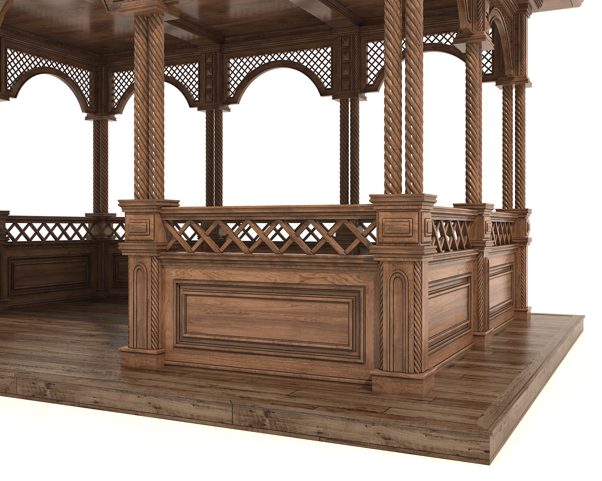 Wood Gazebo 4 - 3D Model by nhattuankts