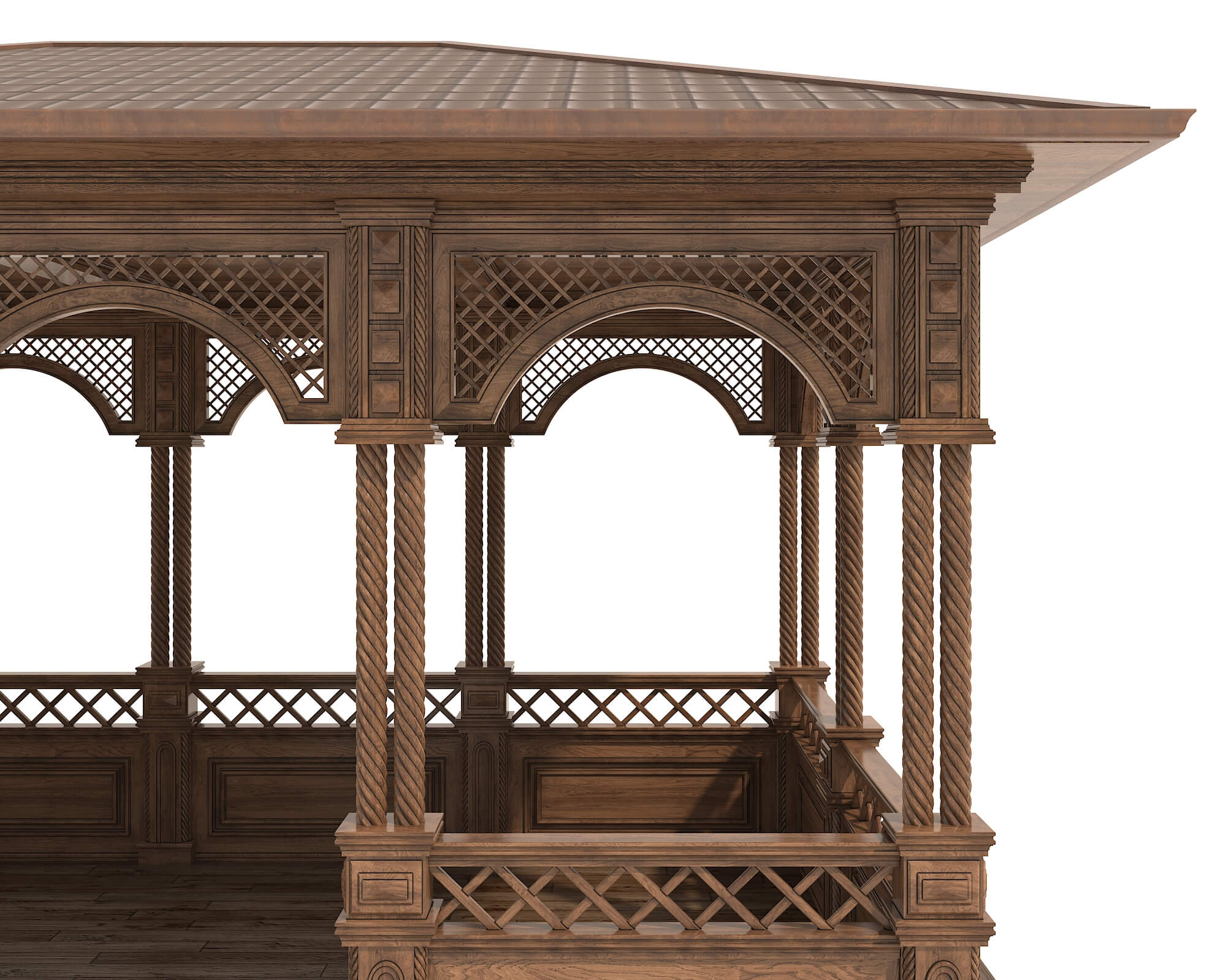 Wood Gazebo 4 - 3D Model by nhattuankts