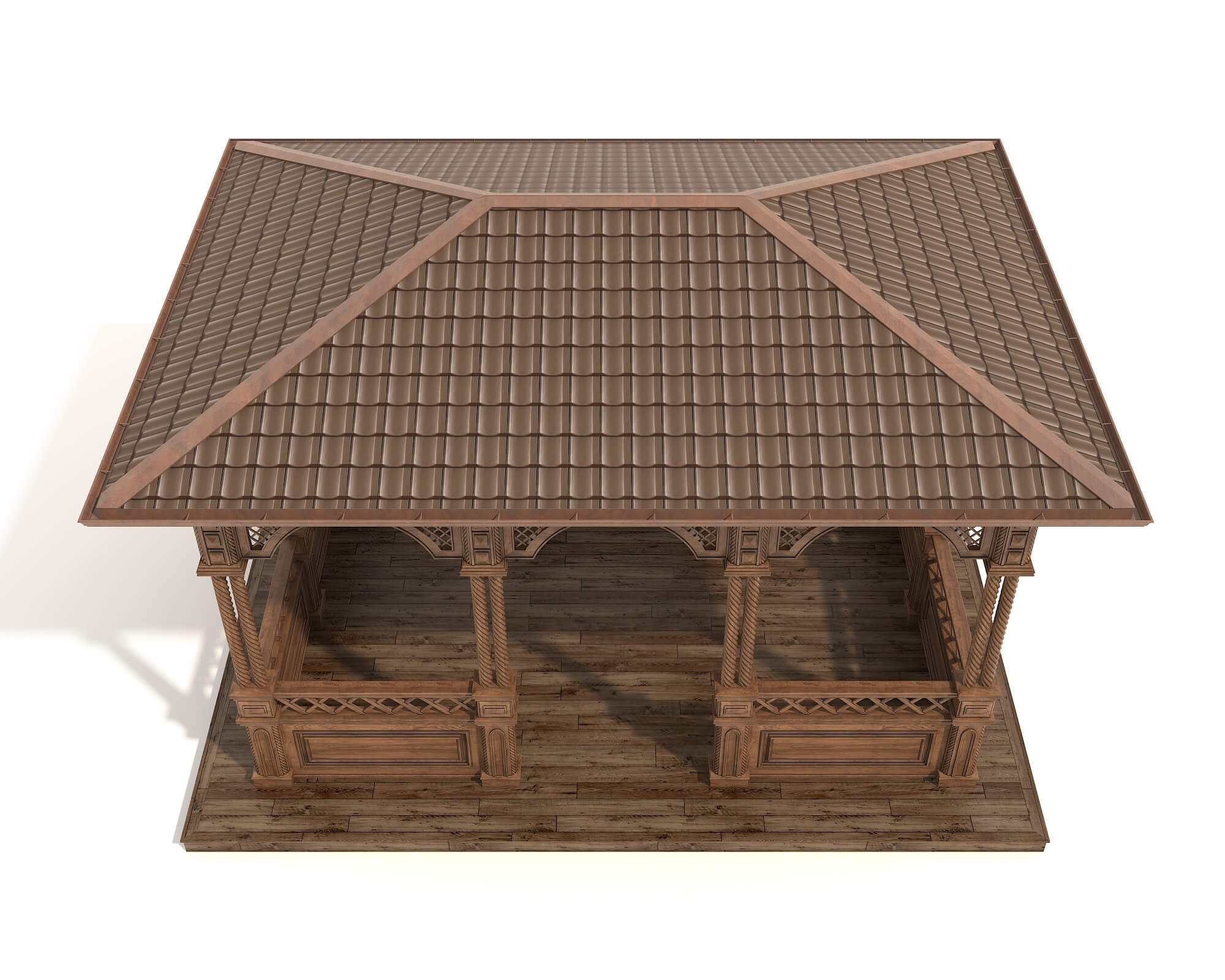 Wood Gazebo 4 - 3D Model by nhattuankts