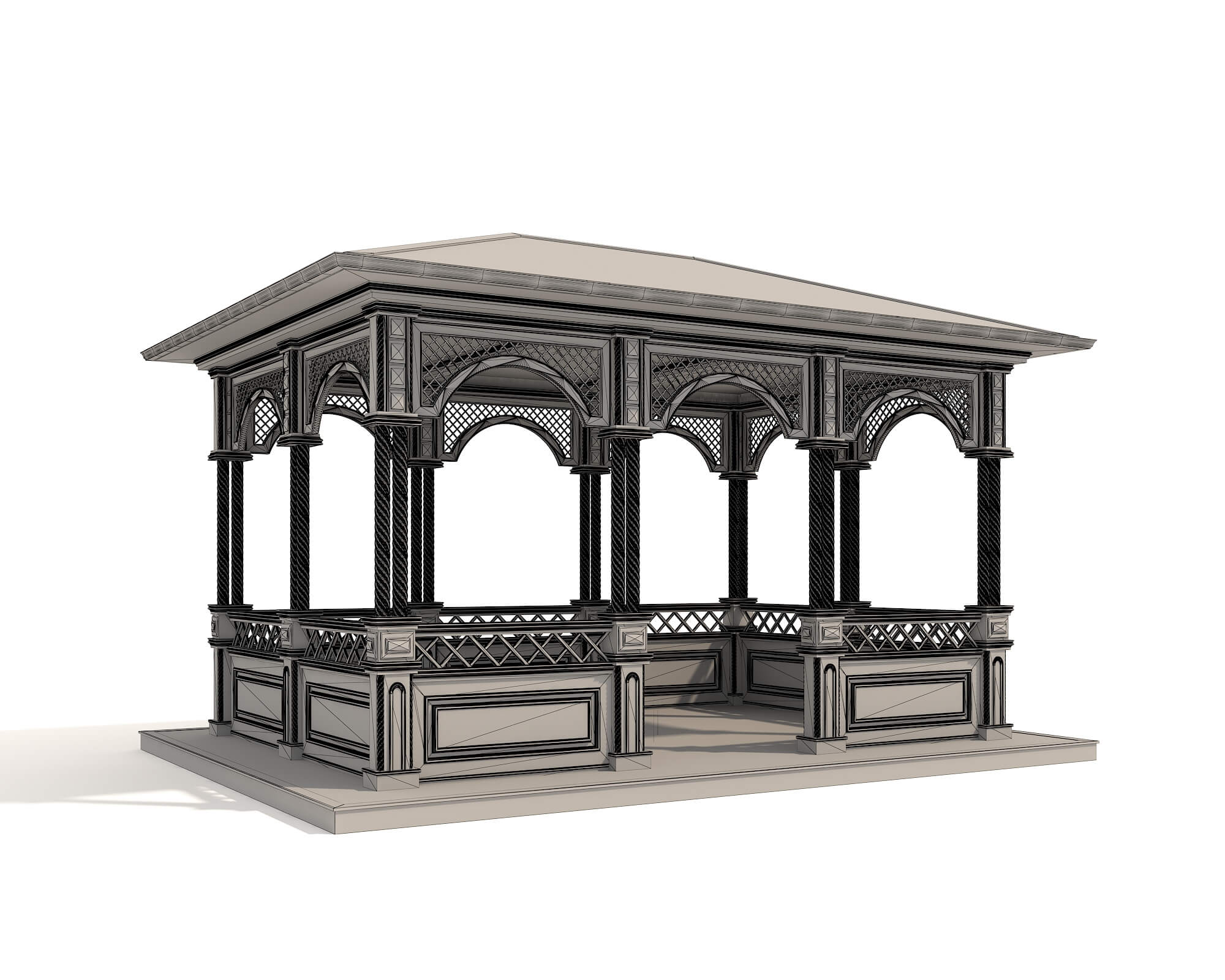 Wood Gazebo 4 - 3D Model by nhattuankts