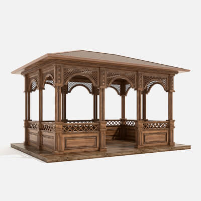 Wood Gazebo 4 - 3D Model by nhattuankts