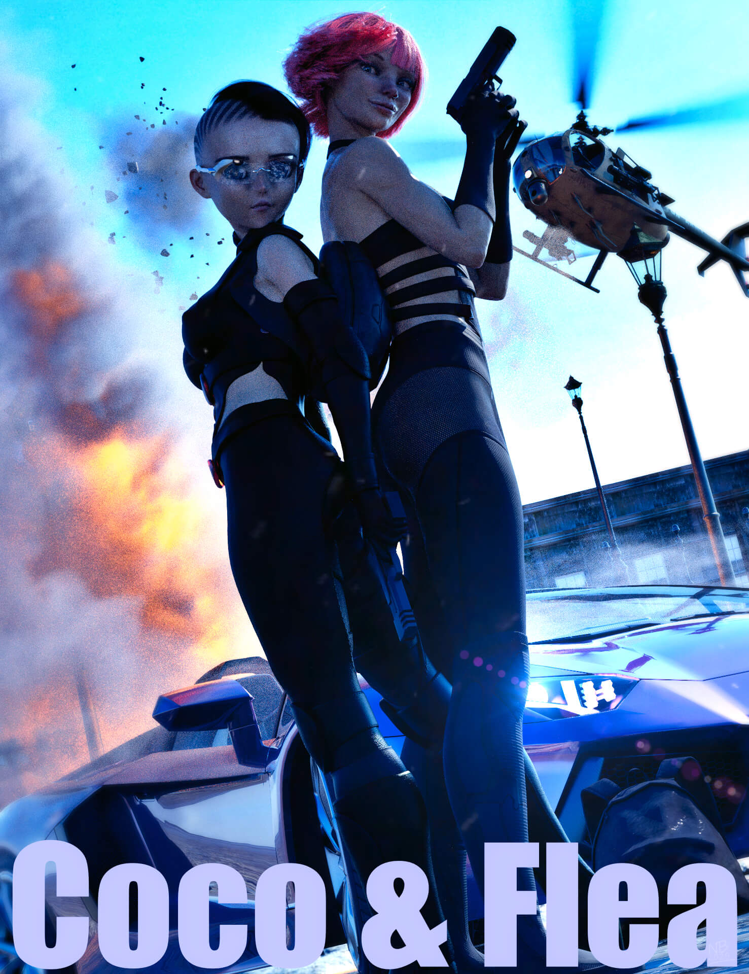 Coco and Flea (Pretty Disastrous Agents) 3D Render