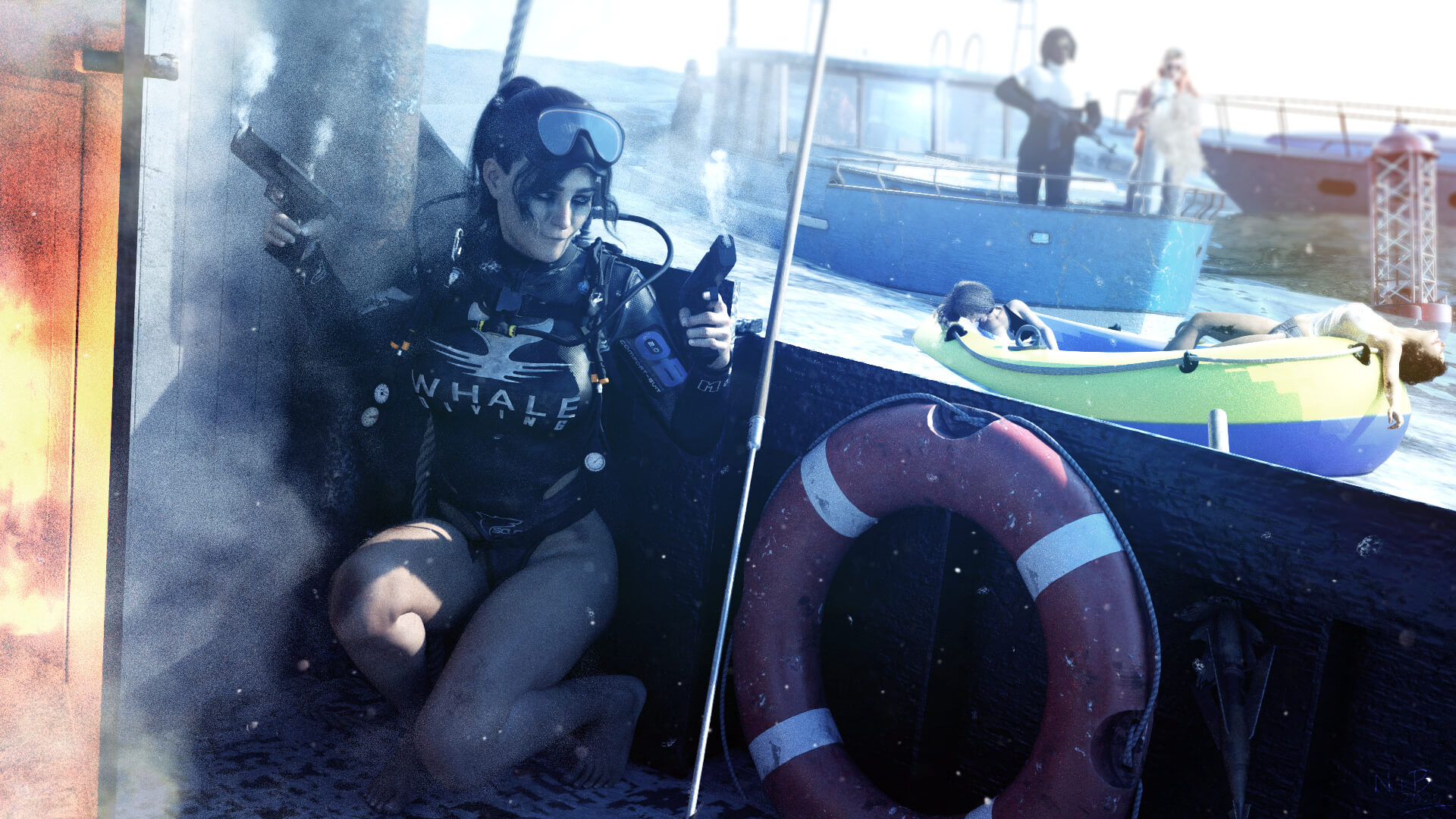 The Pirates (Peril Scene) 3D Render by nick_brown1967