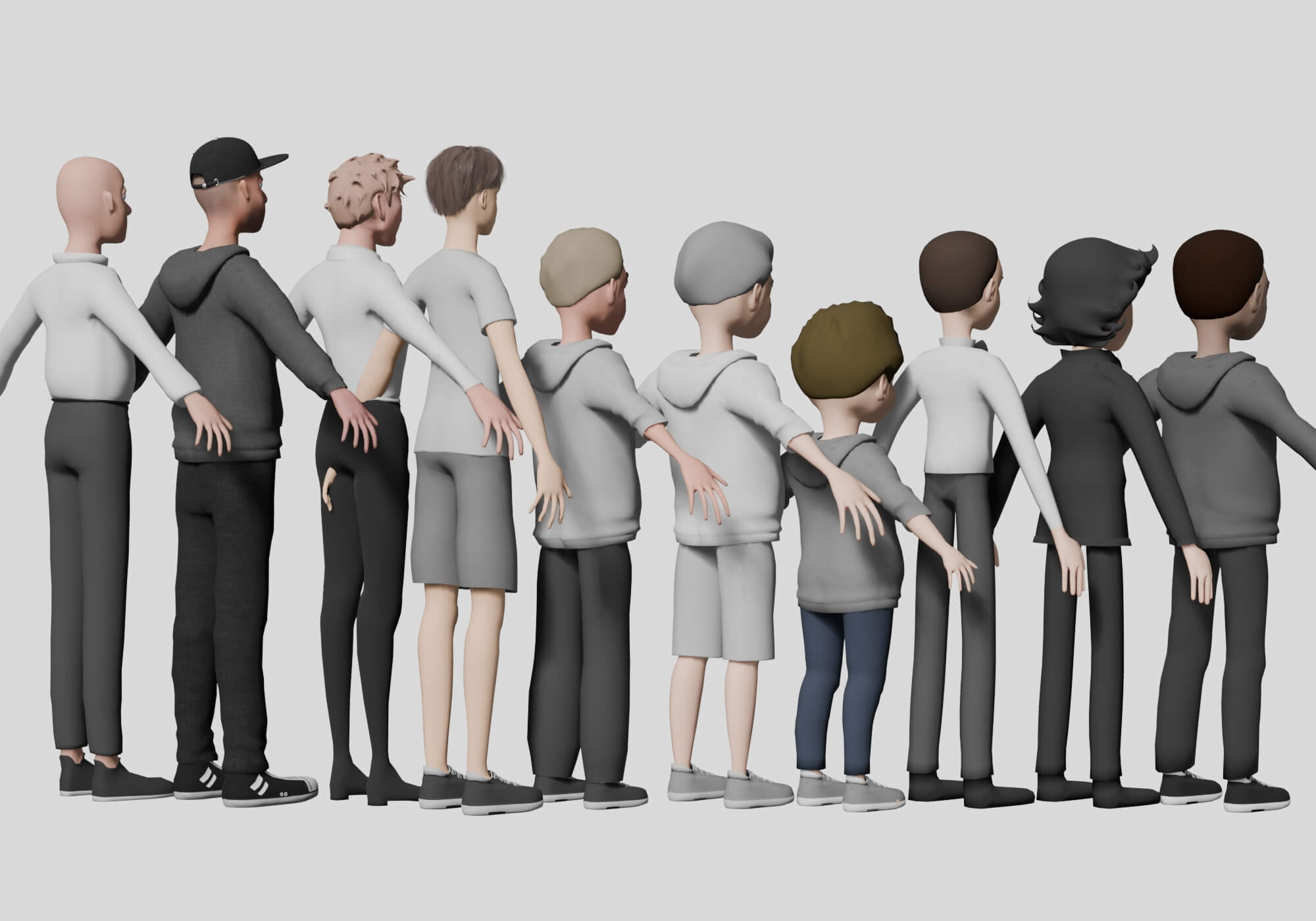 10 Boys and Men Collection - 3D Model by nickianimations