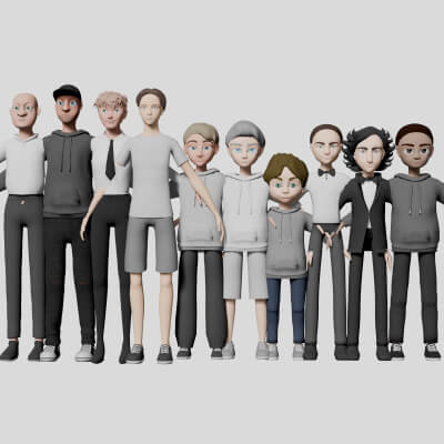 10 Boys and Men Collection - 3D Model by nickianimations