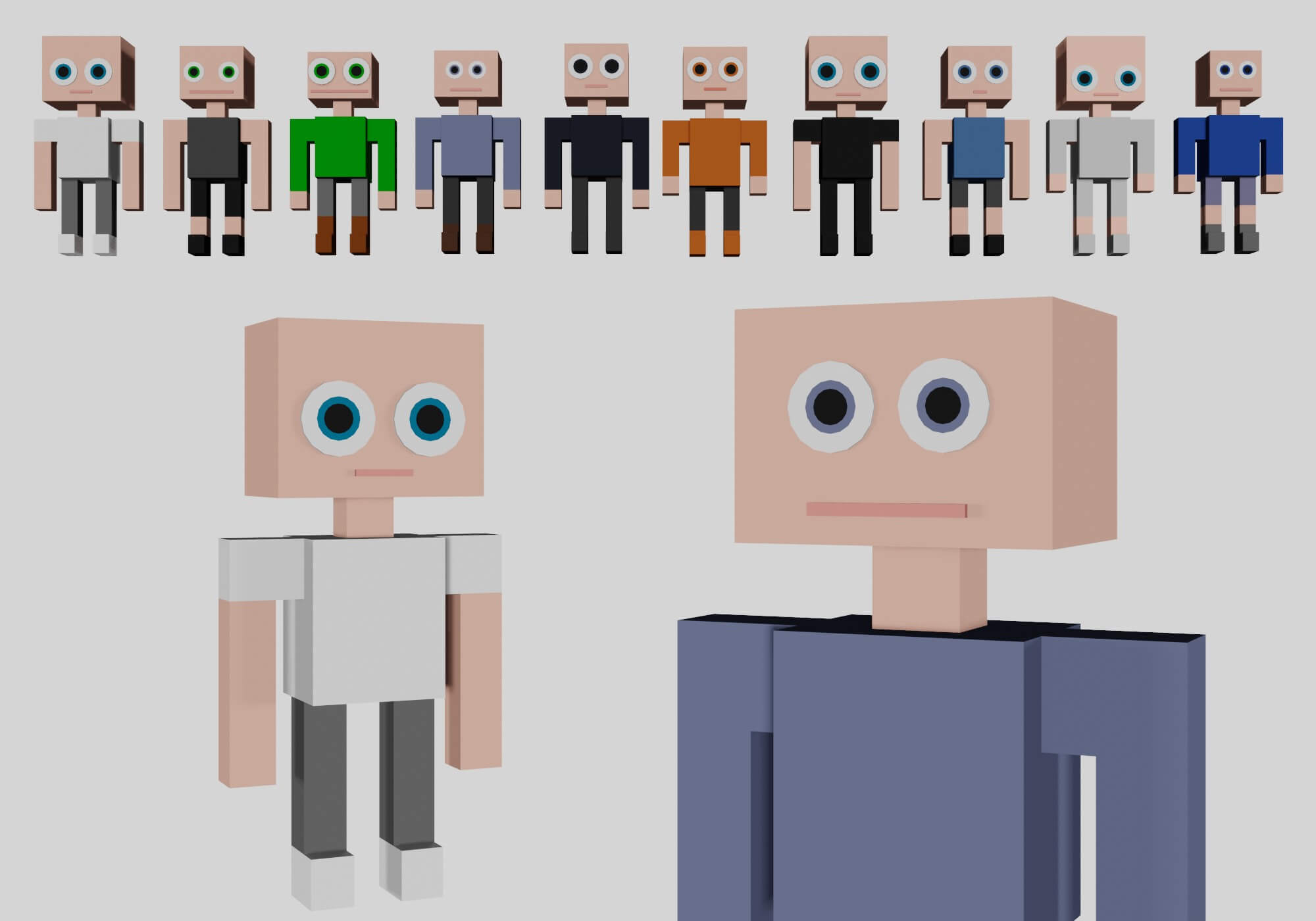 10 low poly Humans - 3D Model by nickianimations
