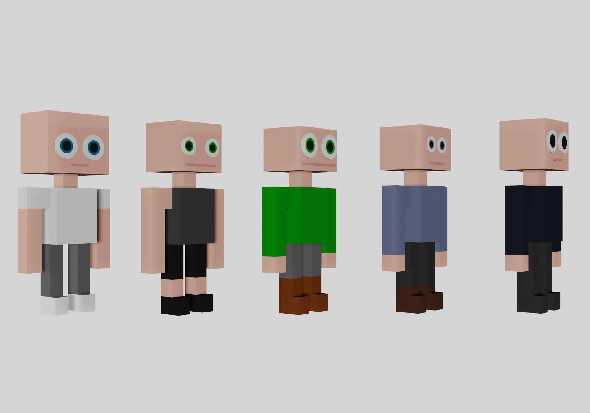 10 low poly Humans - 3D Model by nickianimations