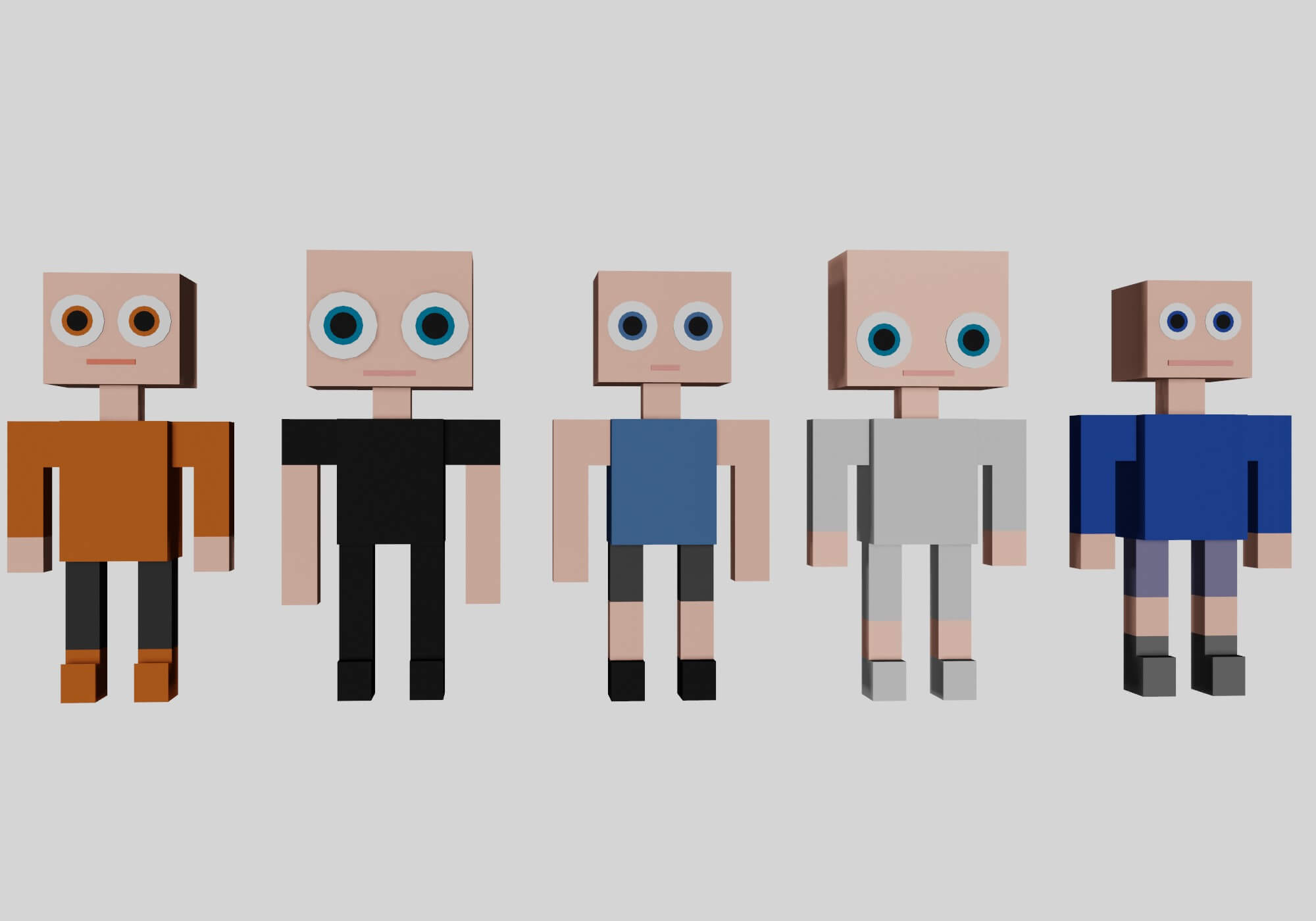 10 low poly Humans - 3D Model by nickianimations