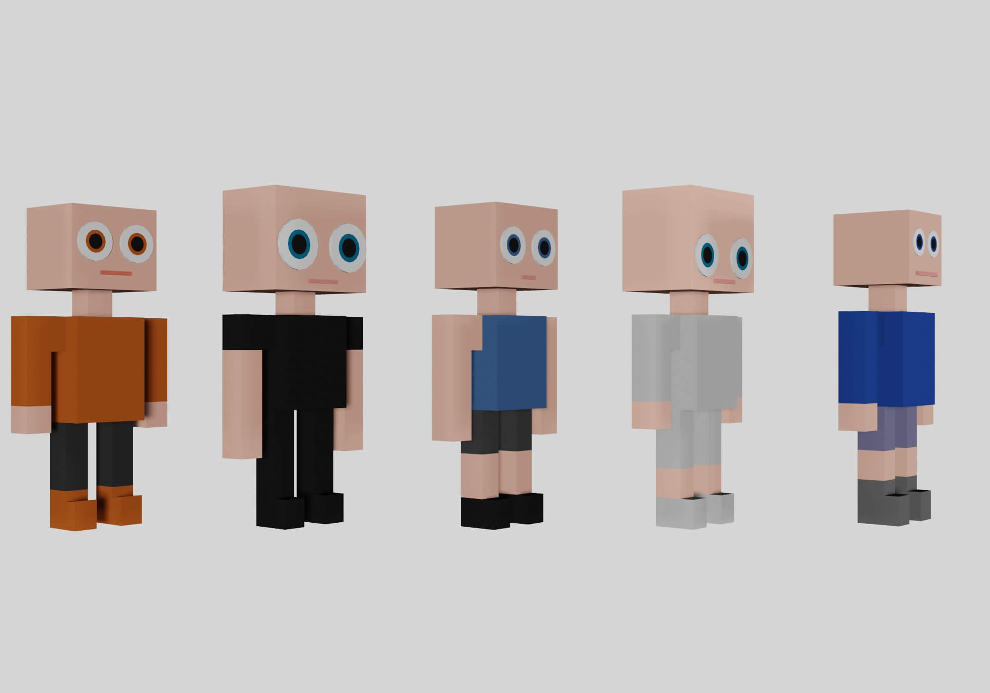 10 low poly Humans - 3D Model by nickianimations