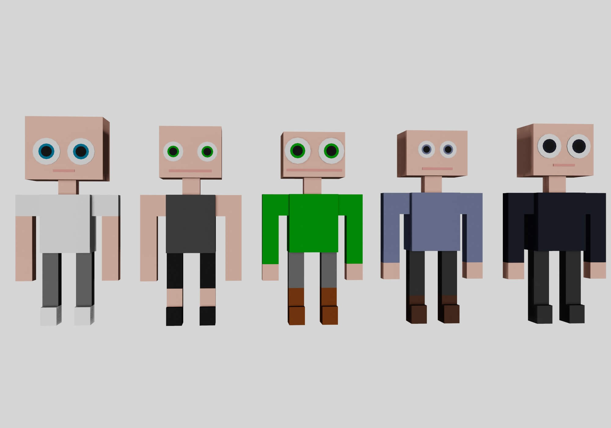10 low poly Humans - 3D Model by nickianimations