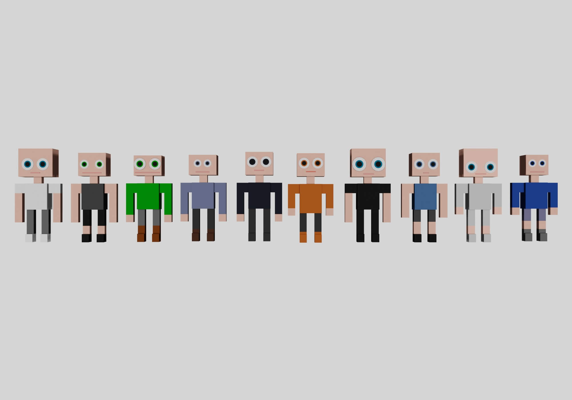 10 low poly Humans - 3D Model by nickianimations
