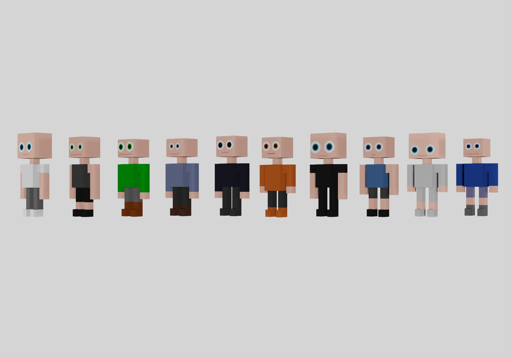 10 low poly Humans - 3D Model by nickianimations