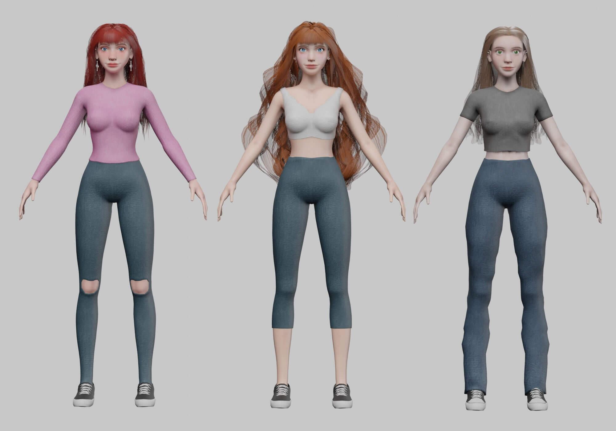 5 Women Collection - 3D Model by nickianimations