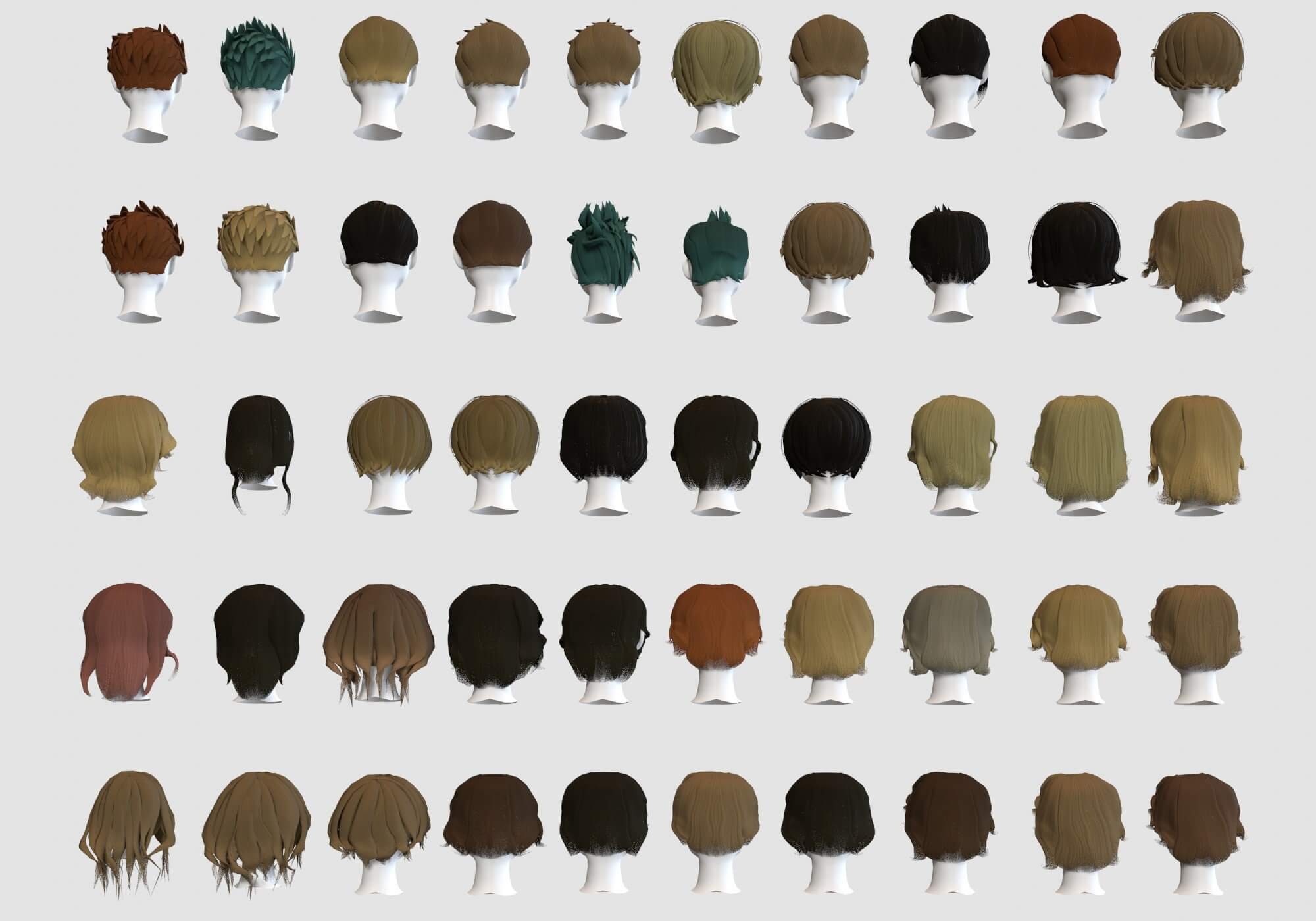 50 Male Hairstyles Collection - 3D Model by nickianimations