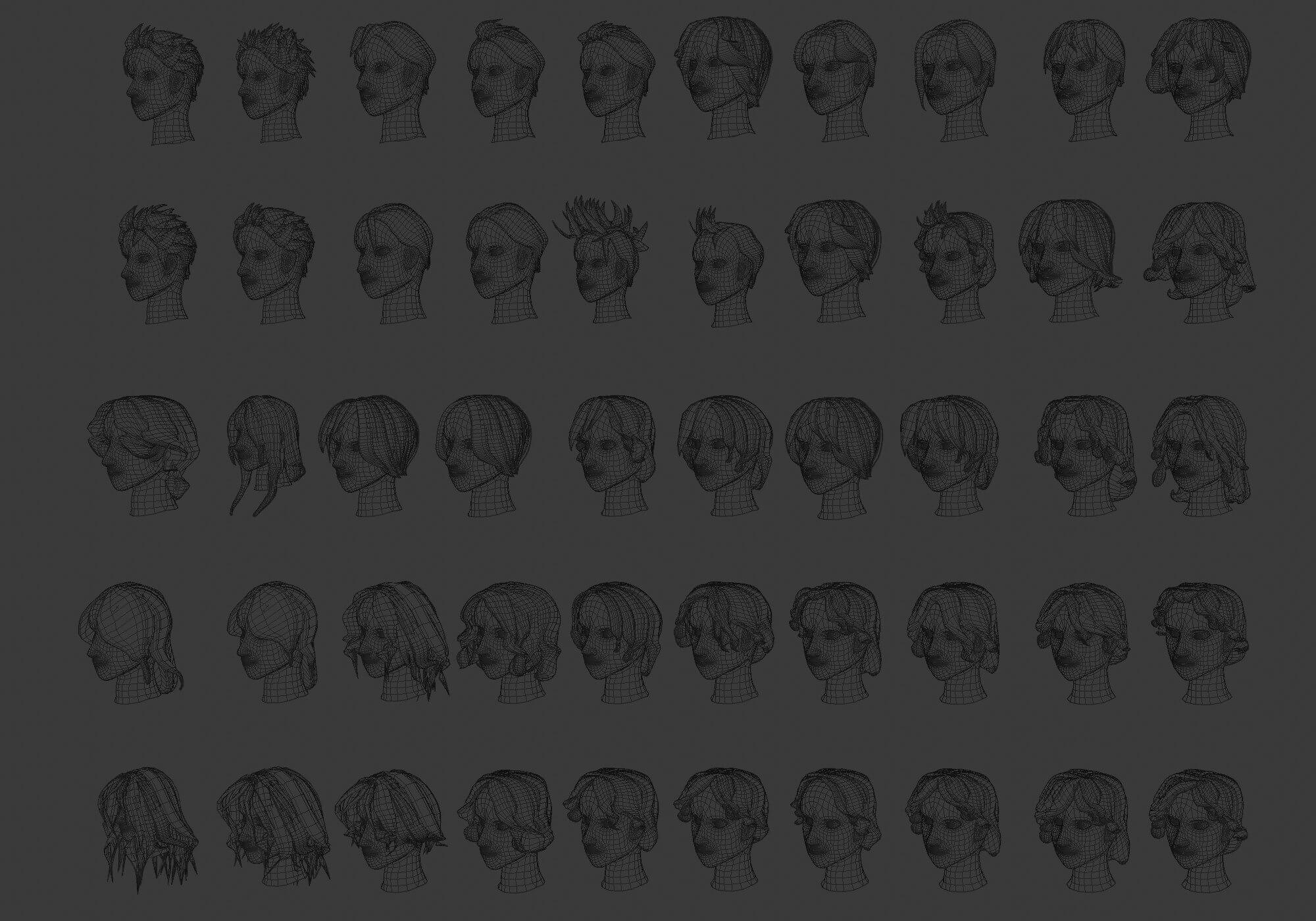 50 Male Hairstyles Collection - 3D Model by nickianimations