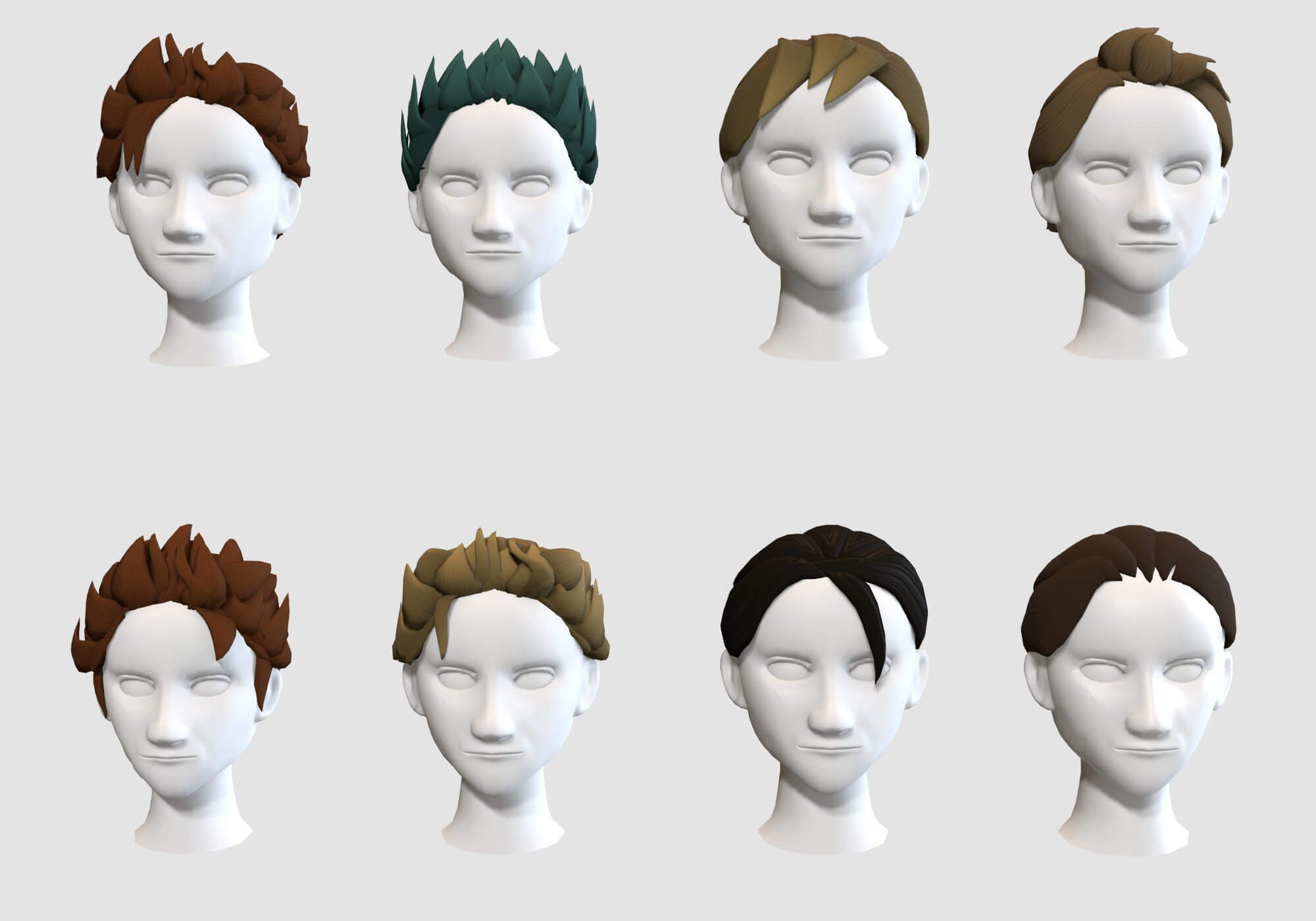 90 Female and Male Hairstyles Collection - 3D Model by nickianimations