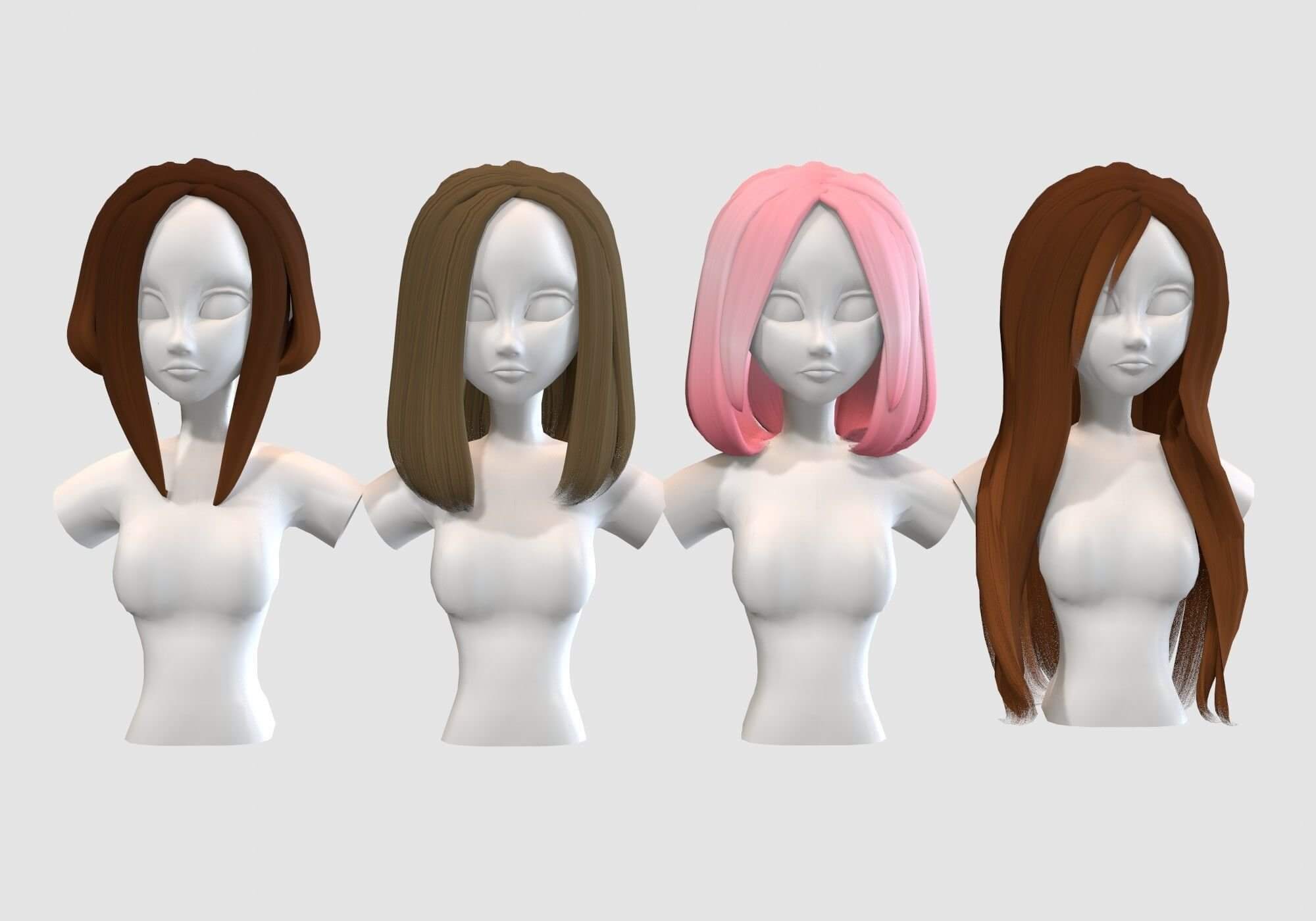 90 Female and Male Hairstyles Collection - 3D Model by nickianimations