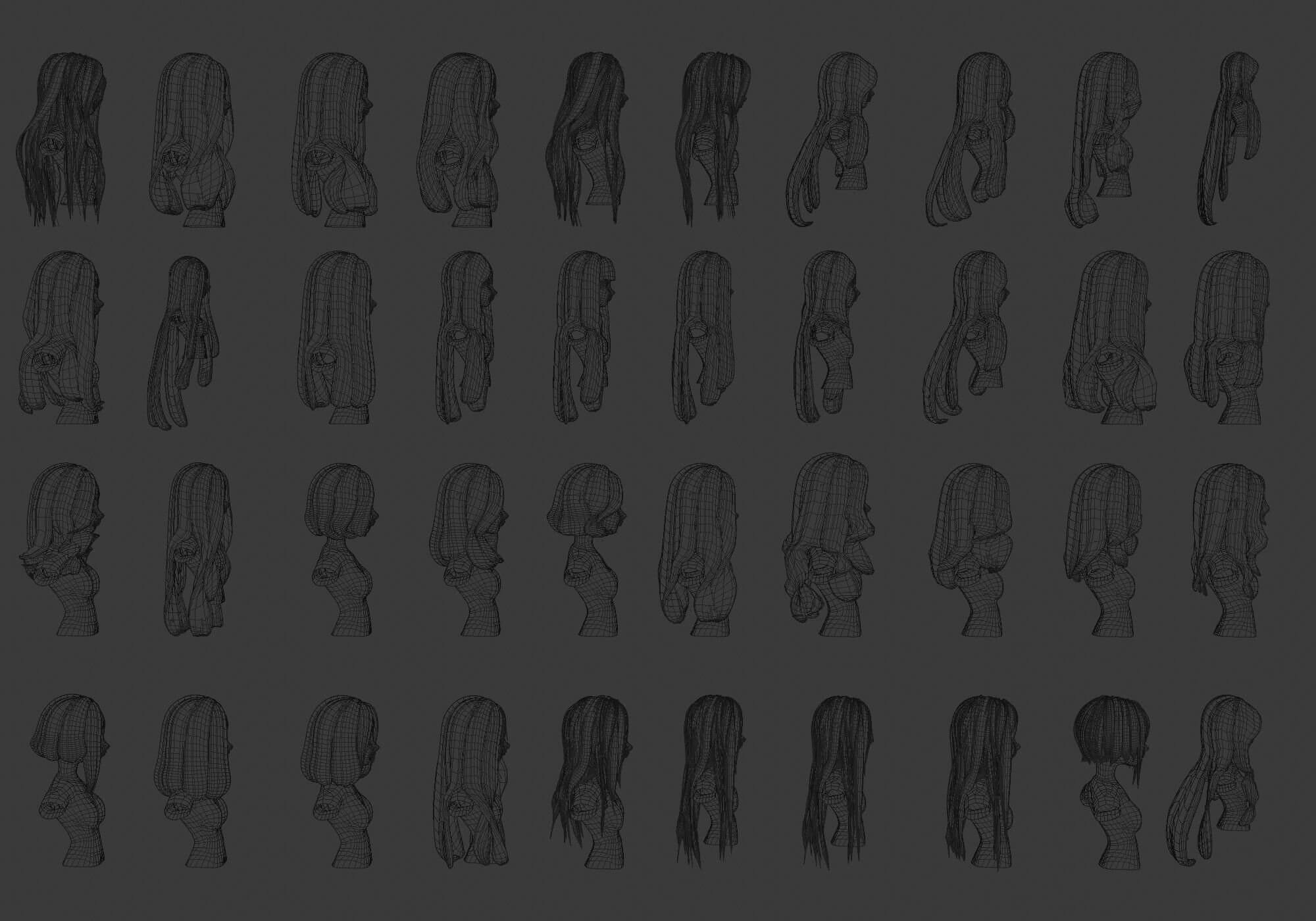 90 Female and Male Hairstyles Collection - 3D Model by nickianimations