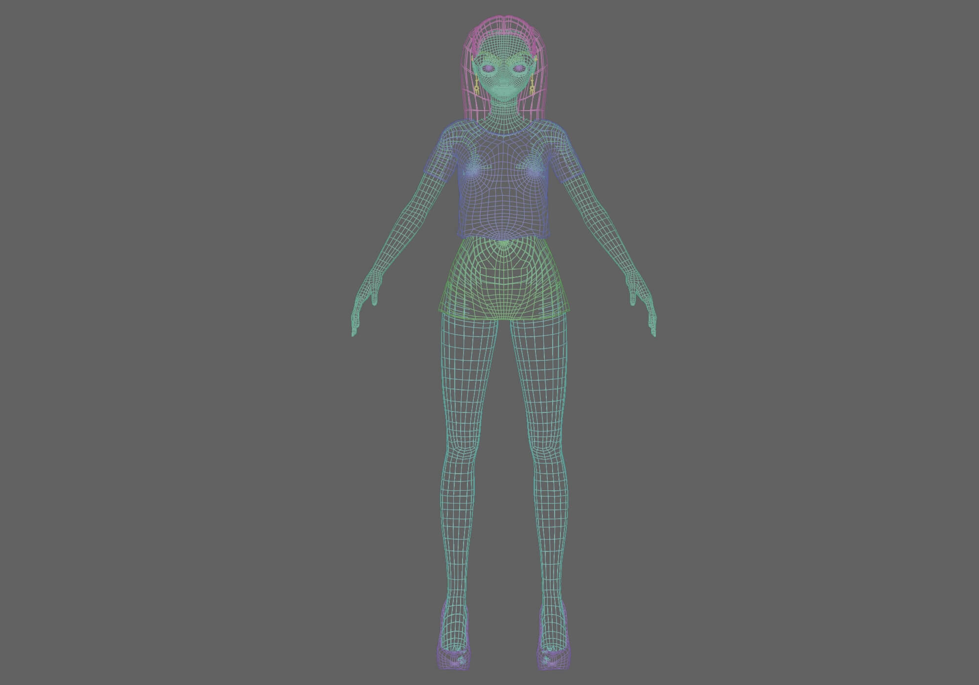 Anime Basic Girl V24881 - 3D Model by nickianimations