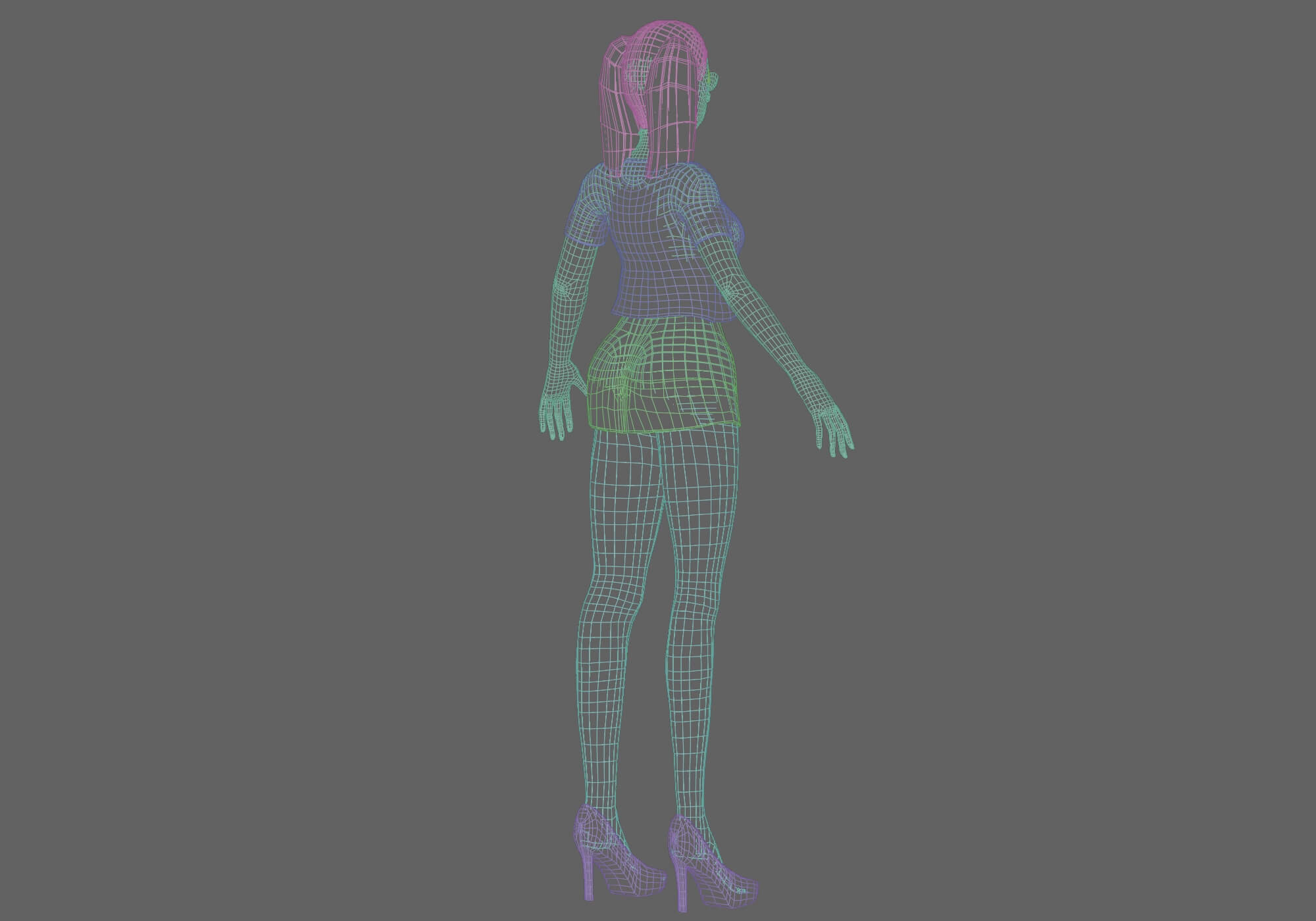 Anime Basic Girl V24881 - 3D Model by nickianimations