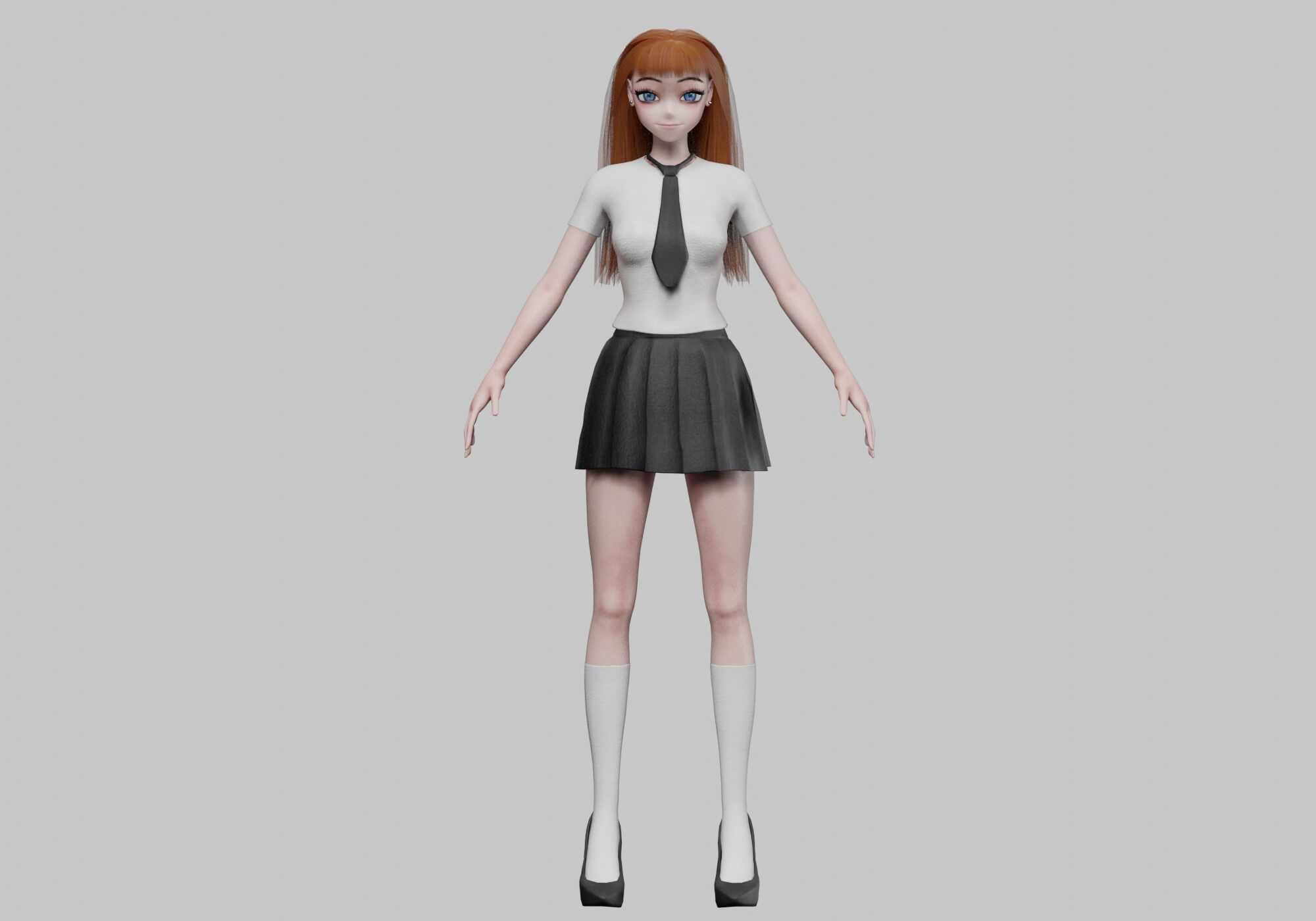 Anime Basic Girl V29007 - 3D Model by nickianimations