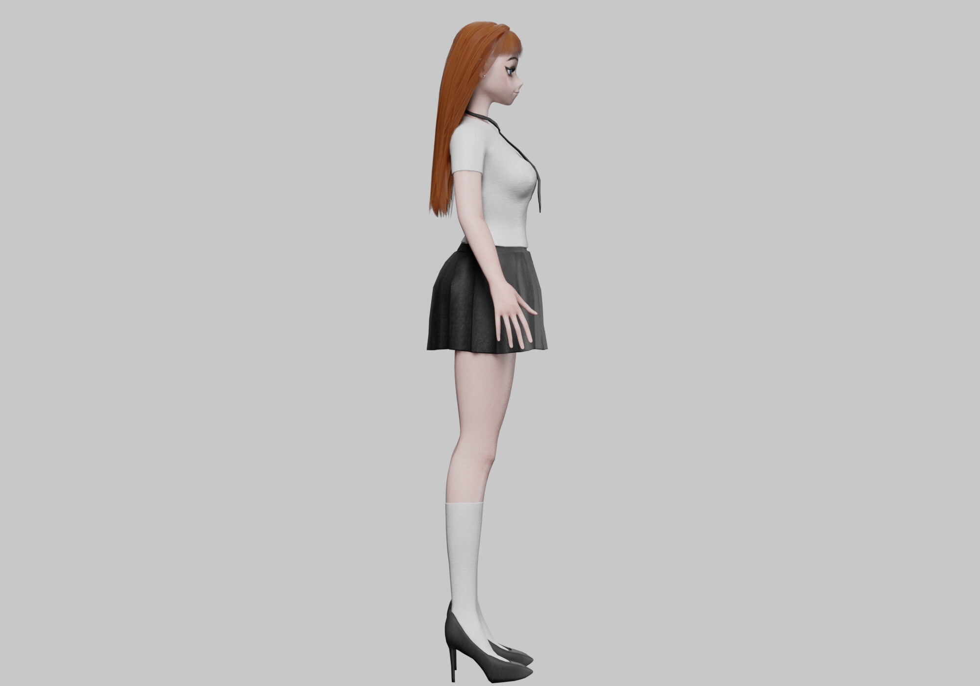 Anime Basic Girl V29007 - 3D Model by nickianimations
