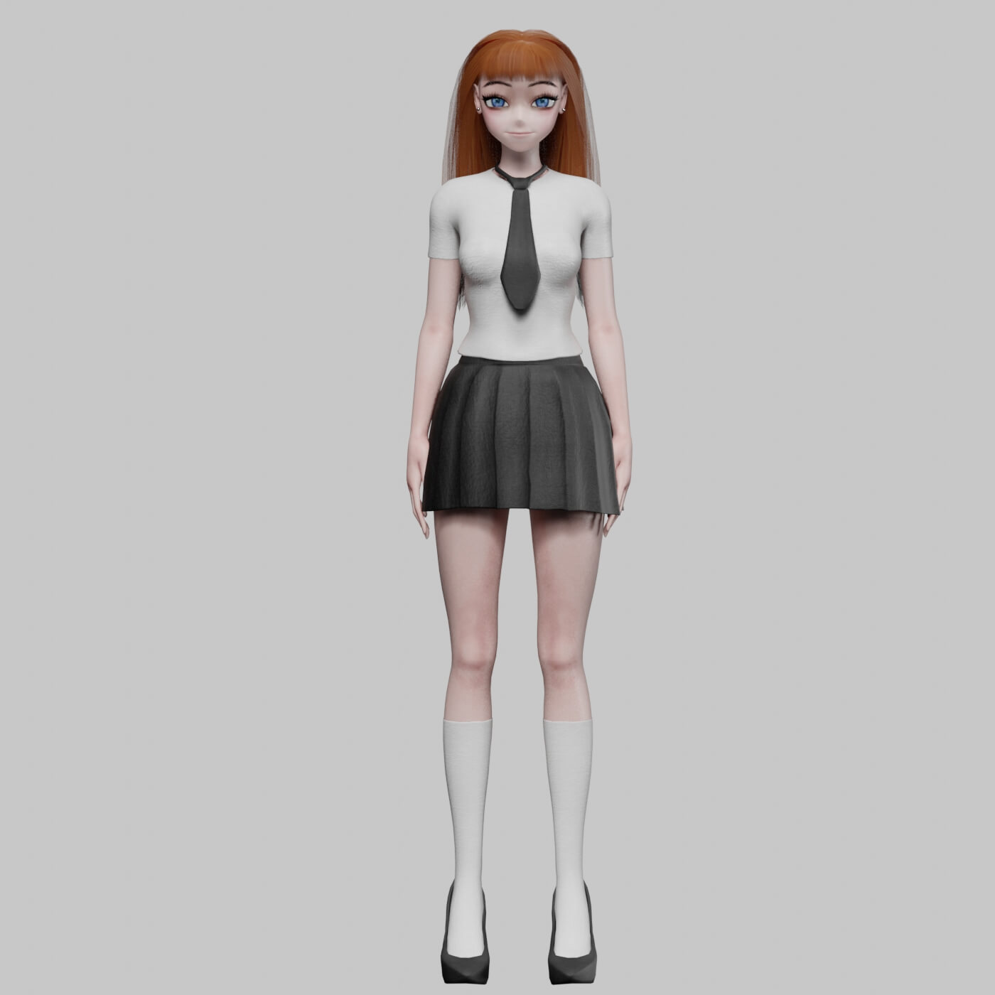 Anime Basic Girl V29007 - 3D Model by nickianimations