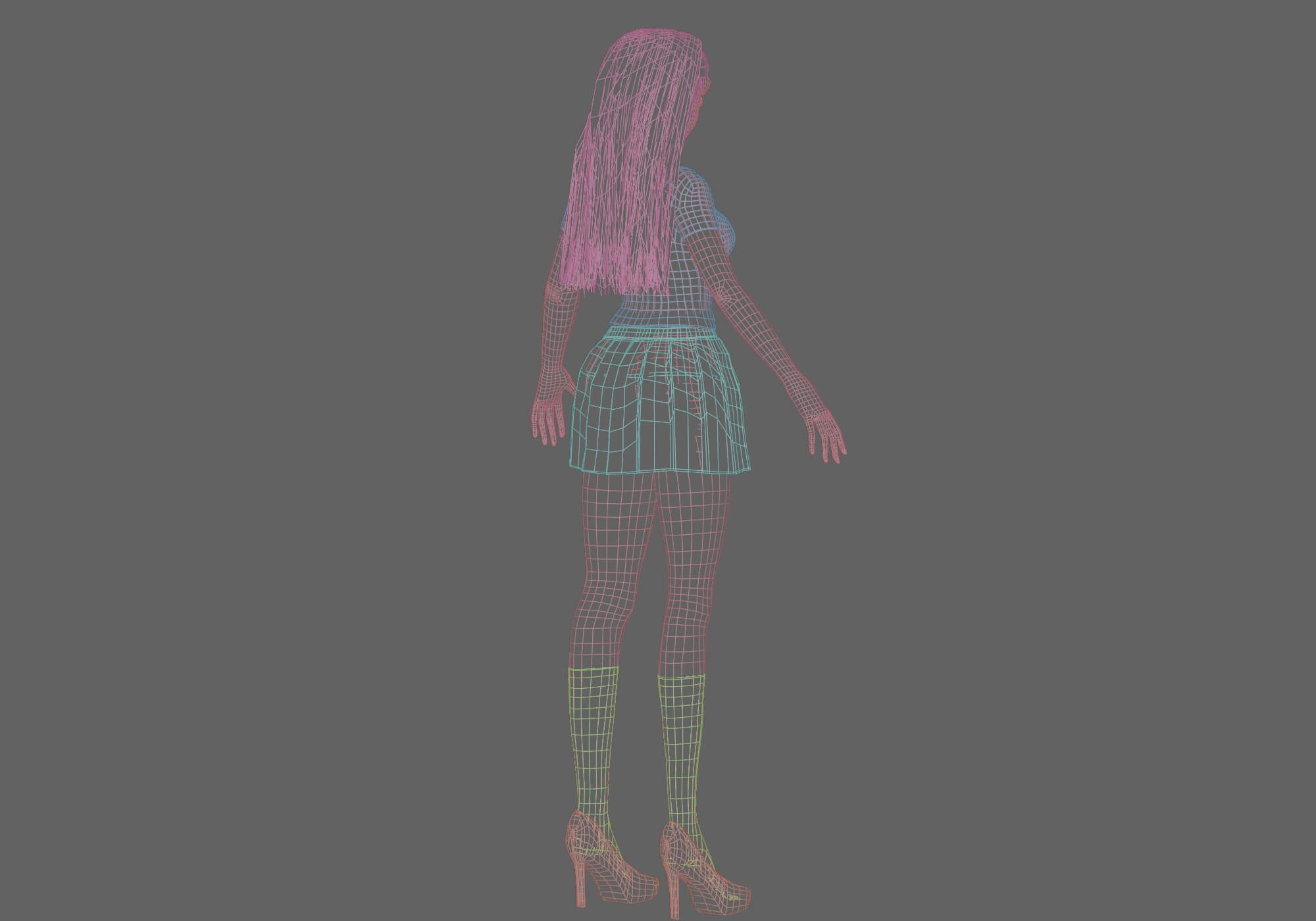Anime Basic Girl V29007 - 3D Model by nickianimations