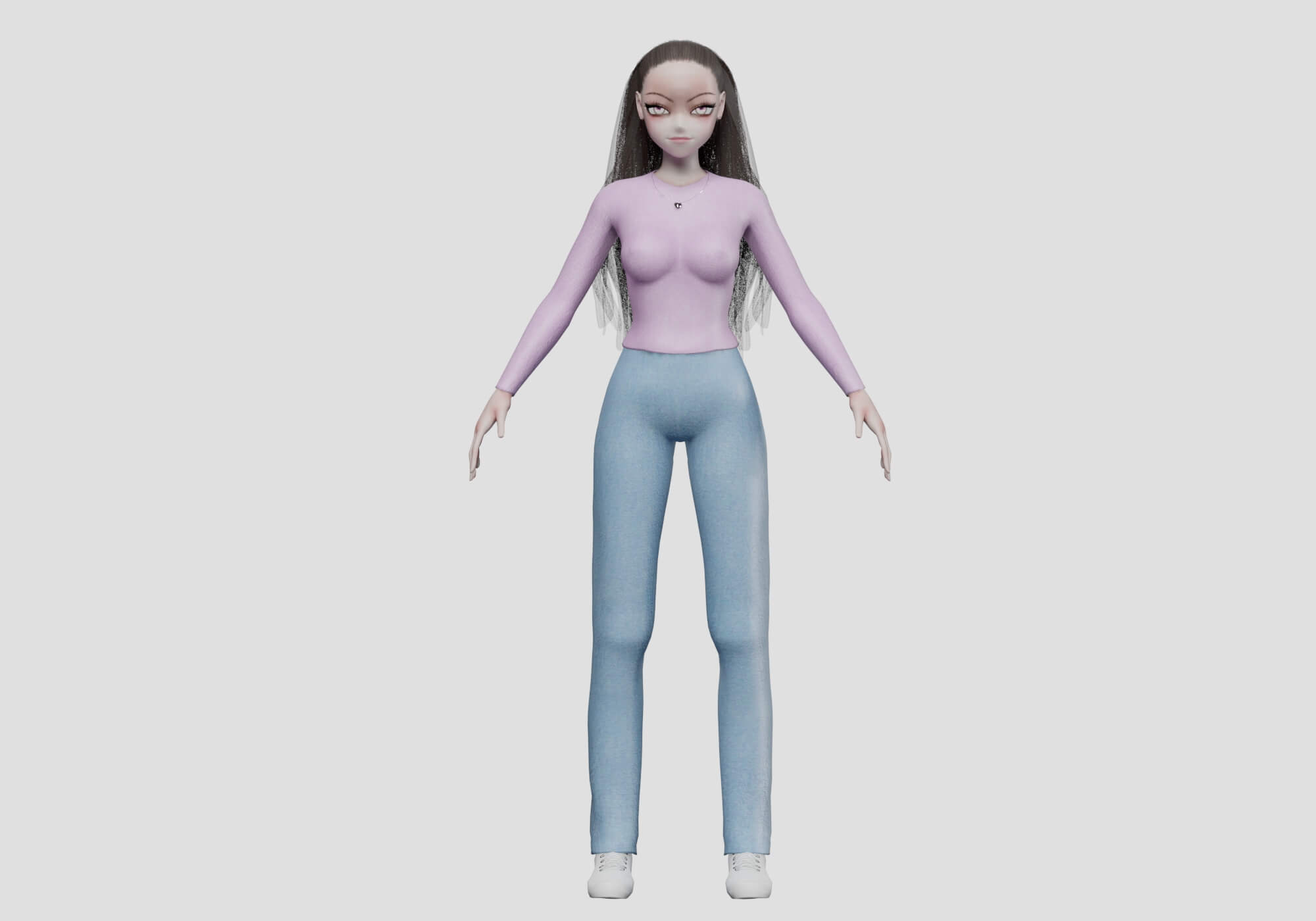 Anime Basic Girl V30635 - 3D Model by nickianimations